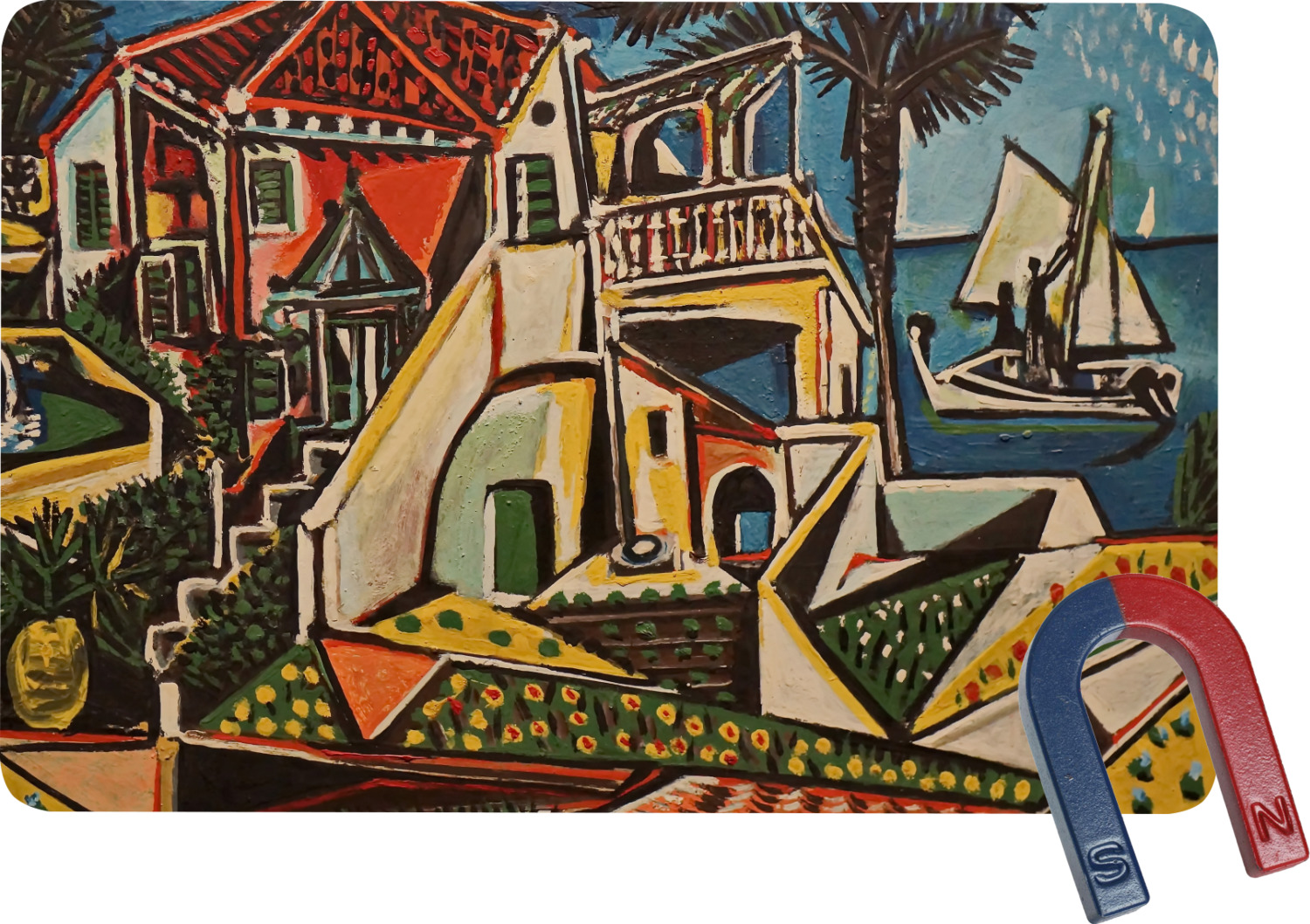 Mediterranean Landscape by Pablo Picasso Rectangular Fridge Magnet ...