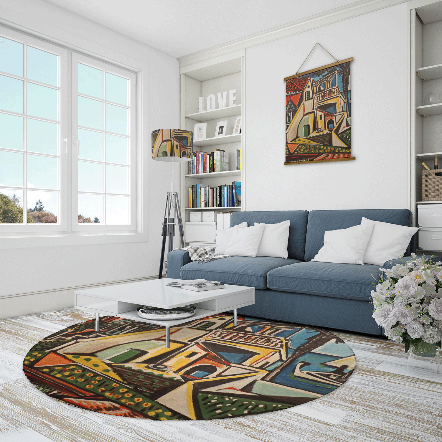 Custom Mediterranean Landscape by Pablo Picasso 5' Round Indoor Area ...