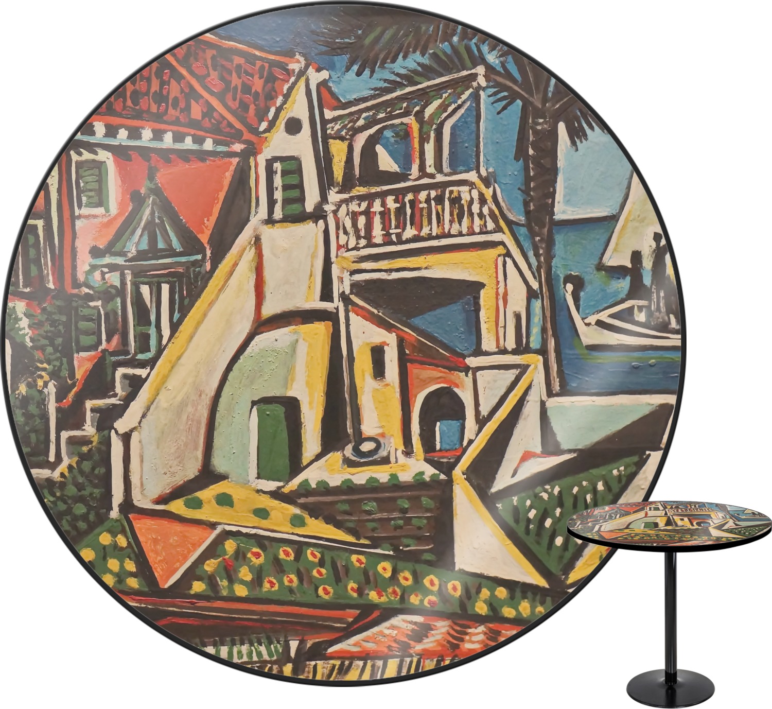 Custom Mediterranean Landscape by Pablo Picasso Round Table - 24 ...