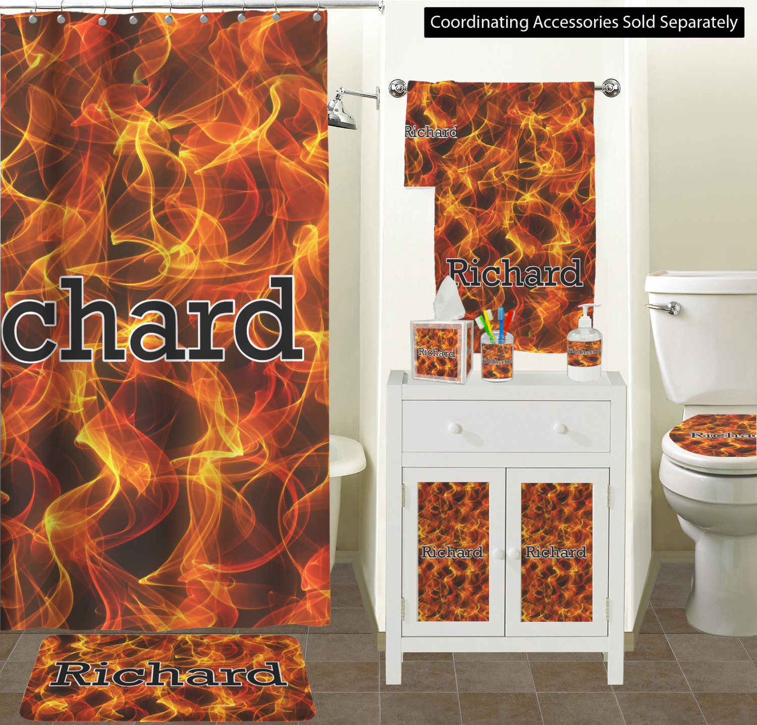 Fire Toilet Seat Decal - Elongated (Personalized) - YouCustomizeIt