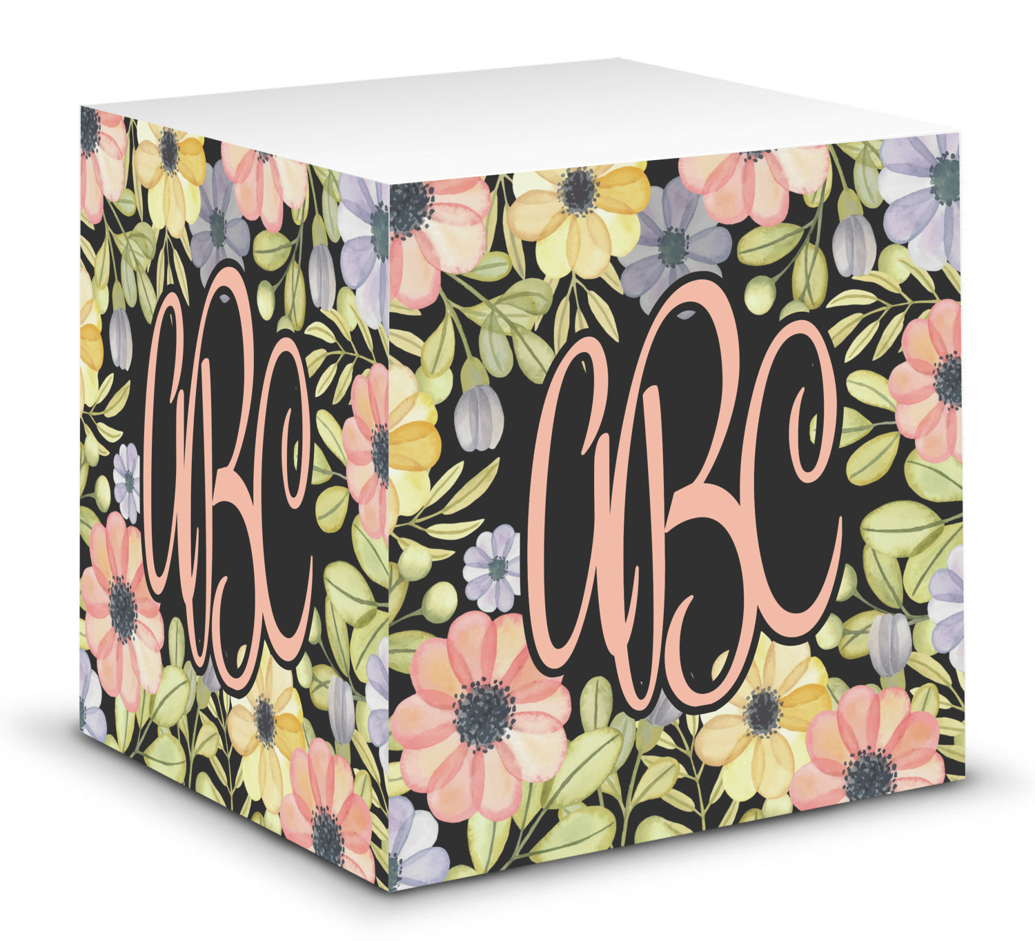 Boho Floral Sticky Note Cube (Personalized) - YouCustomizeIt