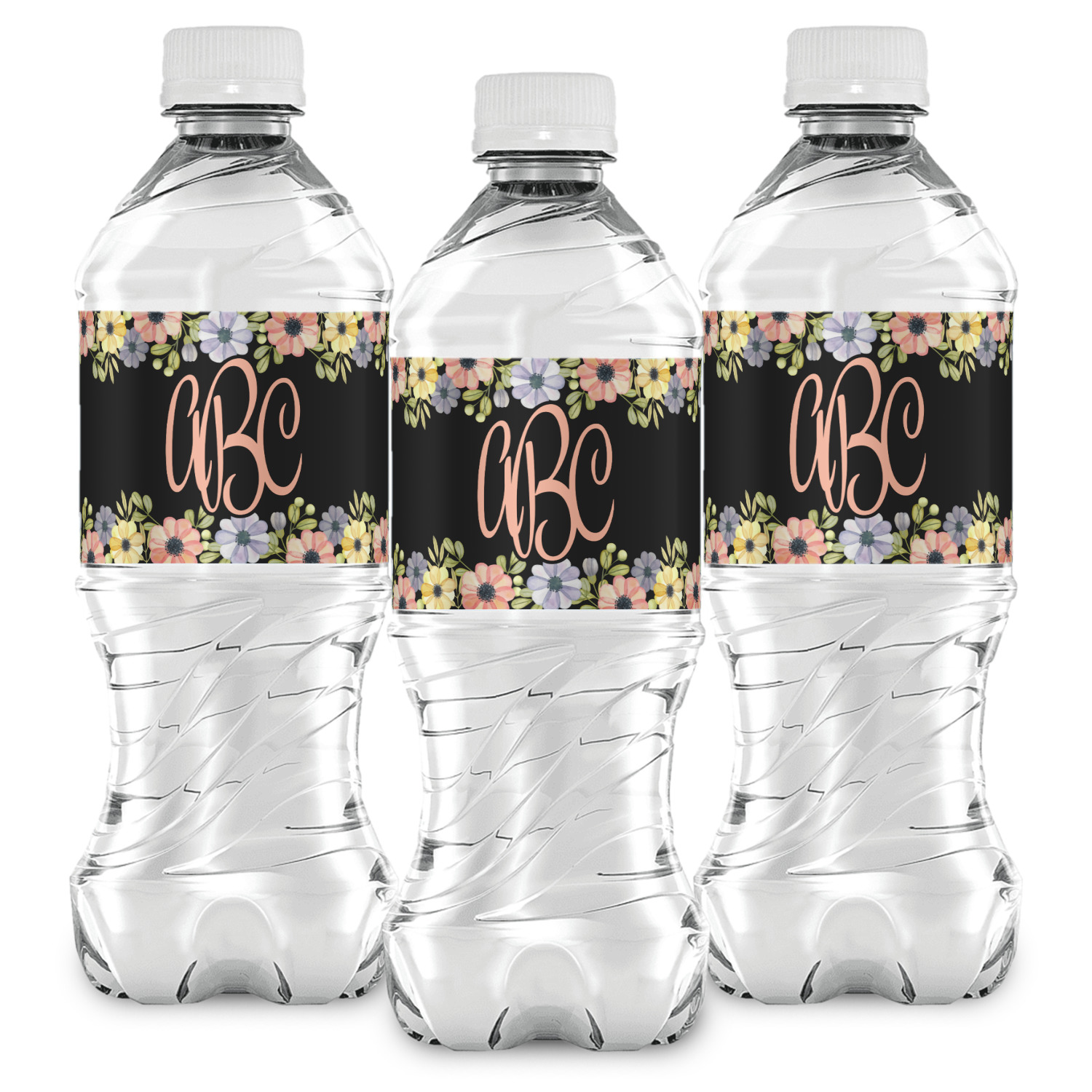 Custom Boho Floral Water Bottle Labels - Custom Sized (Personalized ...