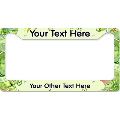 Tropical Leaves Border License Plate Frame (Personalized) - YouCustomizeIt