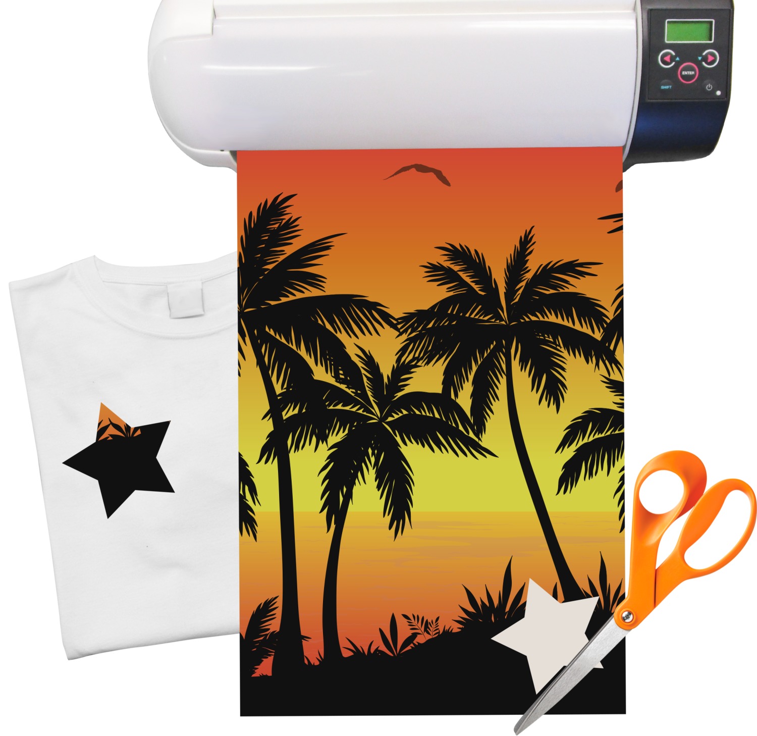 Tropical Sunset Heat Transfer Vinyl Sheet (12"x18") - YouCustomizeIt