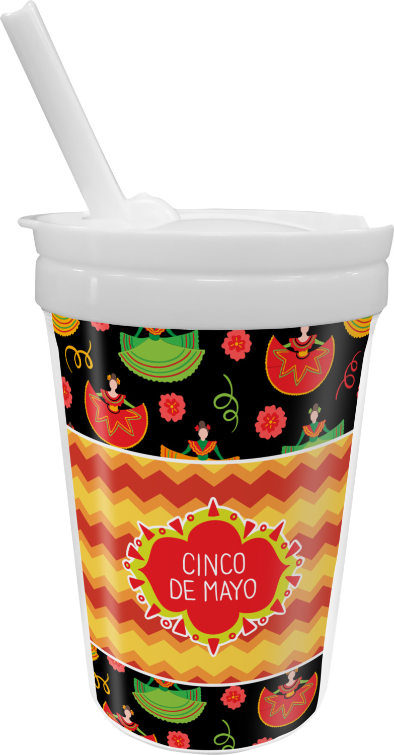 Cinco De Mayo Sippy Cup with Straw (Personalized) - YouCustomizeIt