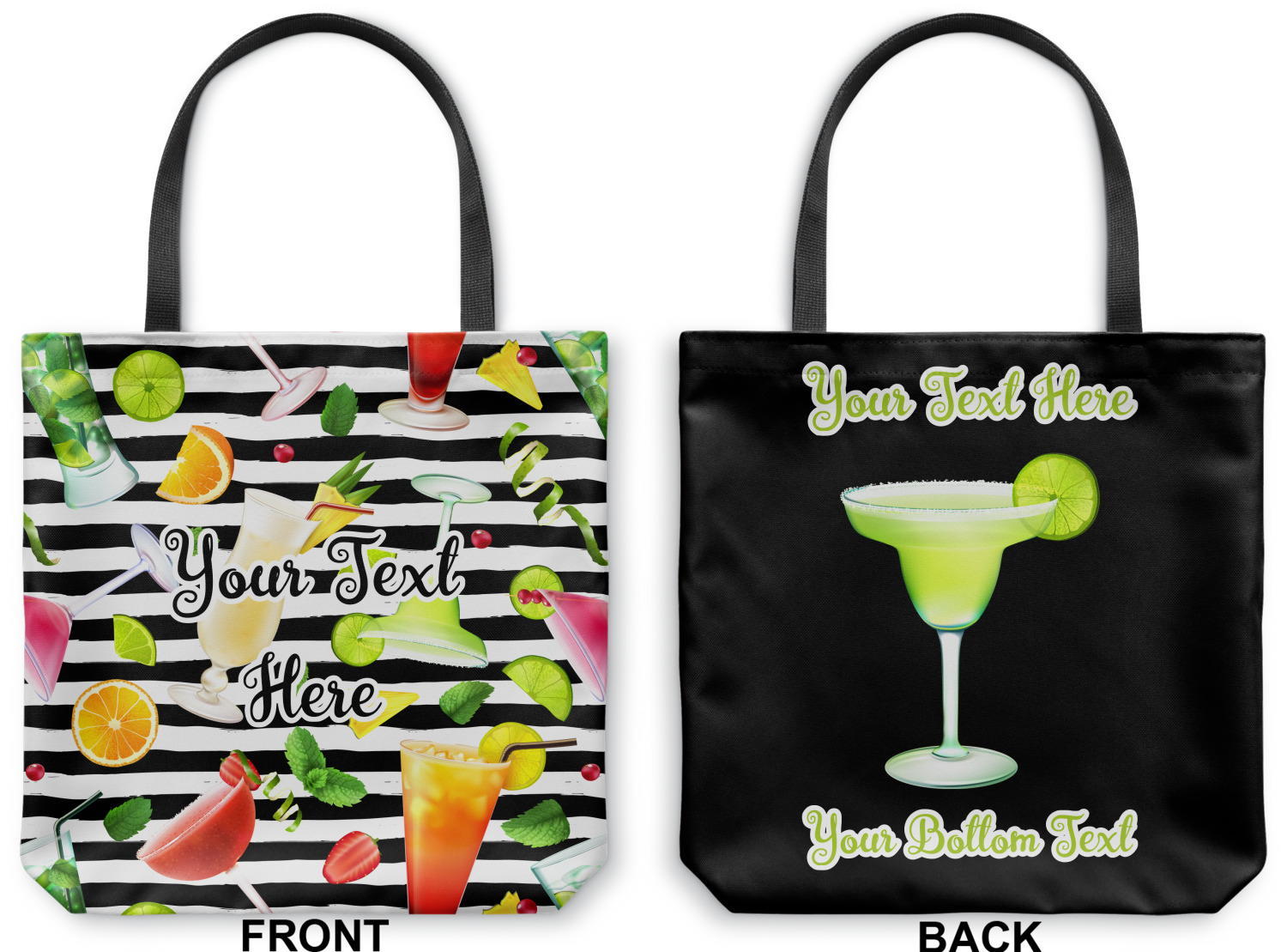 Custom Cocktails Canvas Tote Bag (Personalized) | YouCustomizeIt