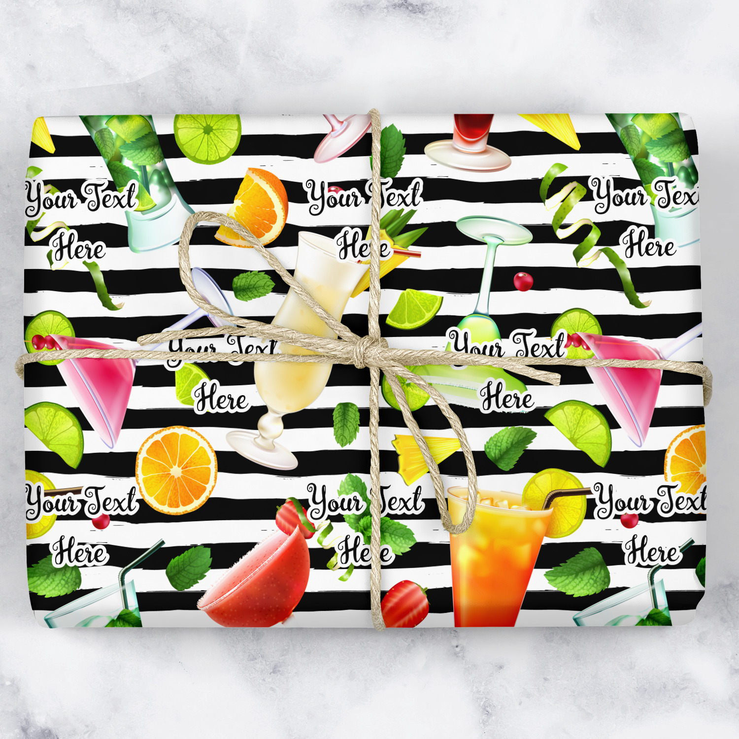 Cocktails Wrapping Paper (Personalized) - YouCustomizeIt