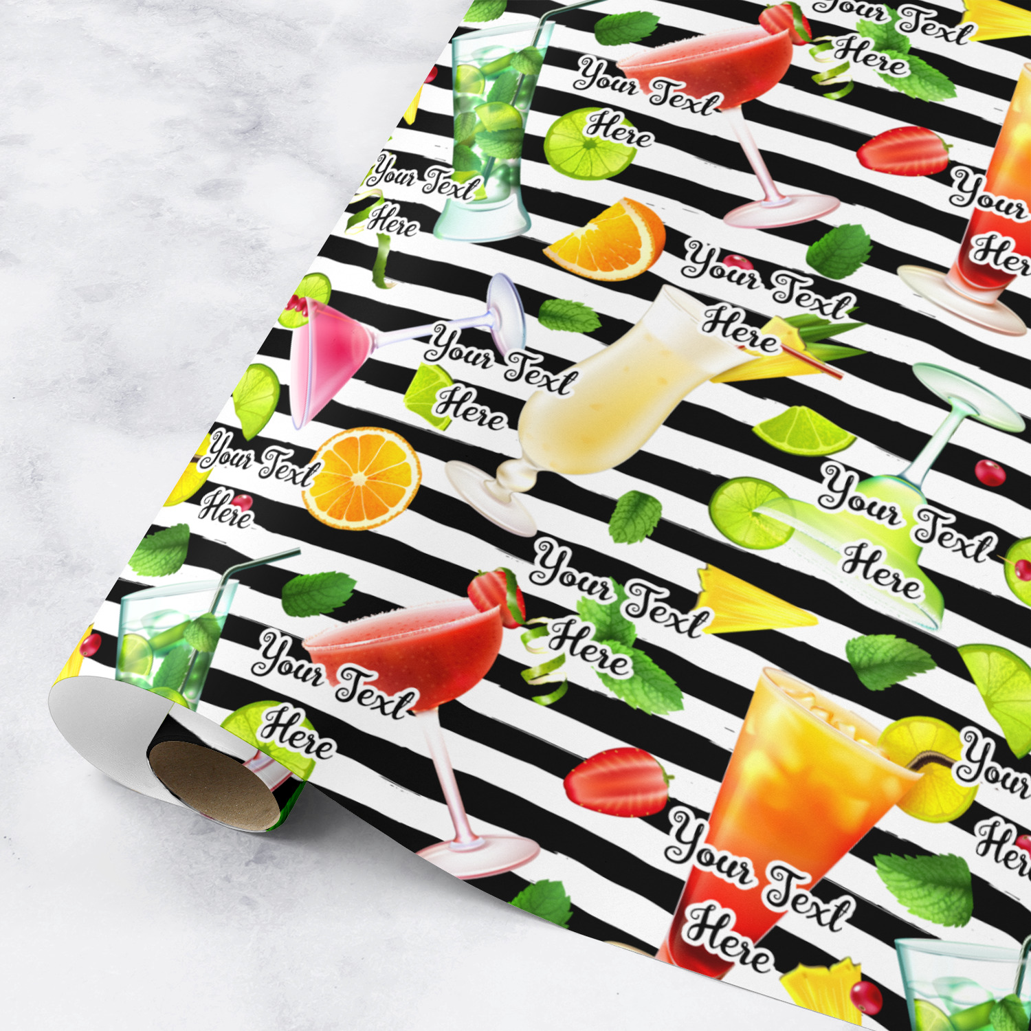 Cocktails Wrapping Paper (Personalized) - YouCustomizeIt