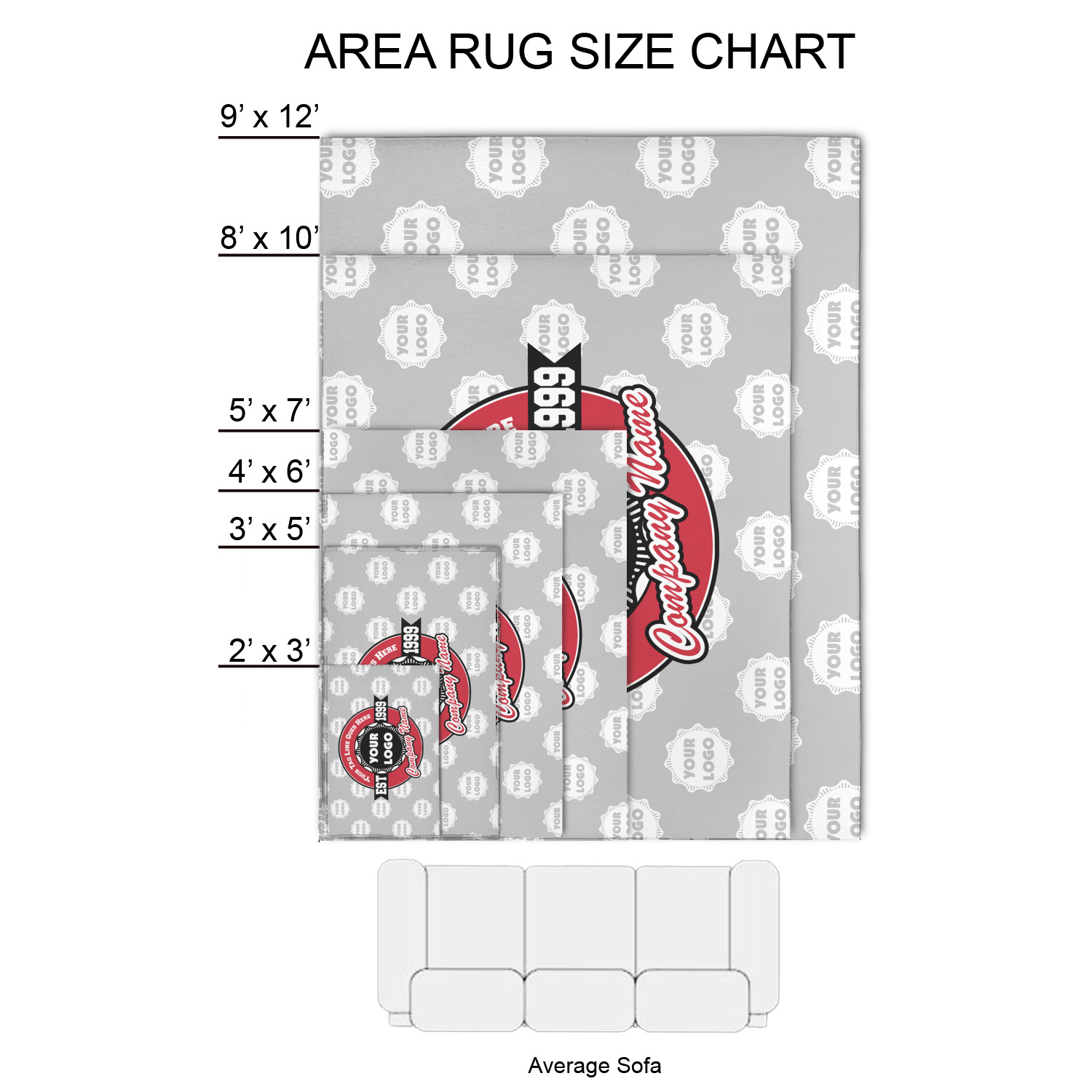 Custom Logo & Tag Line Patio Rug w/ Logos | YouCustomizeIt