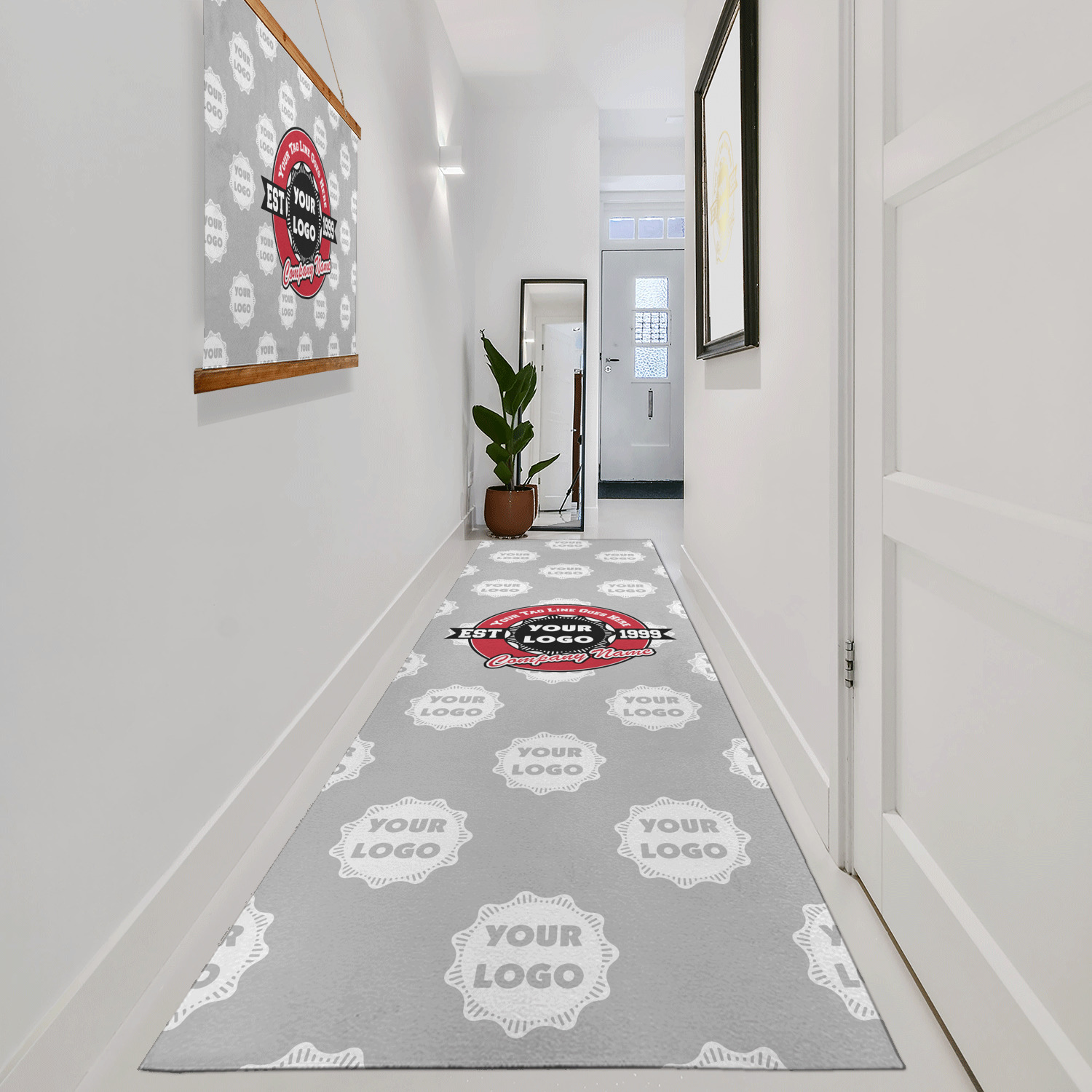 Custom Logo & Tag Line Runner Rug - 2.5' x 8' w/ Logos | YouCustomizeIt