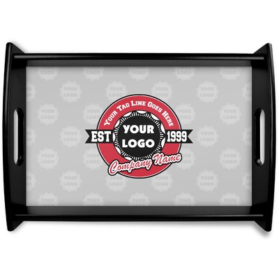 Custom Logo & Tag Line Wooden Tray w/ Logos | YouCustomizeIt