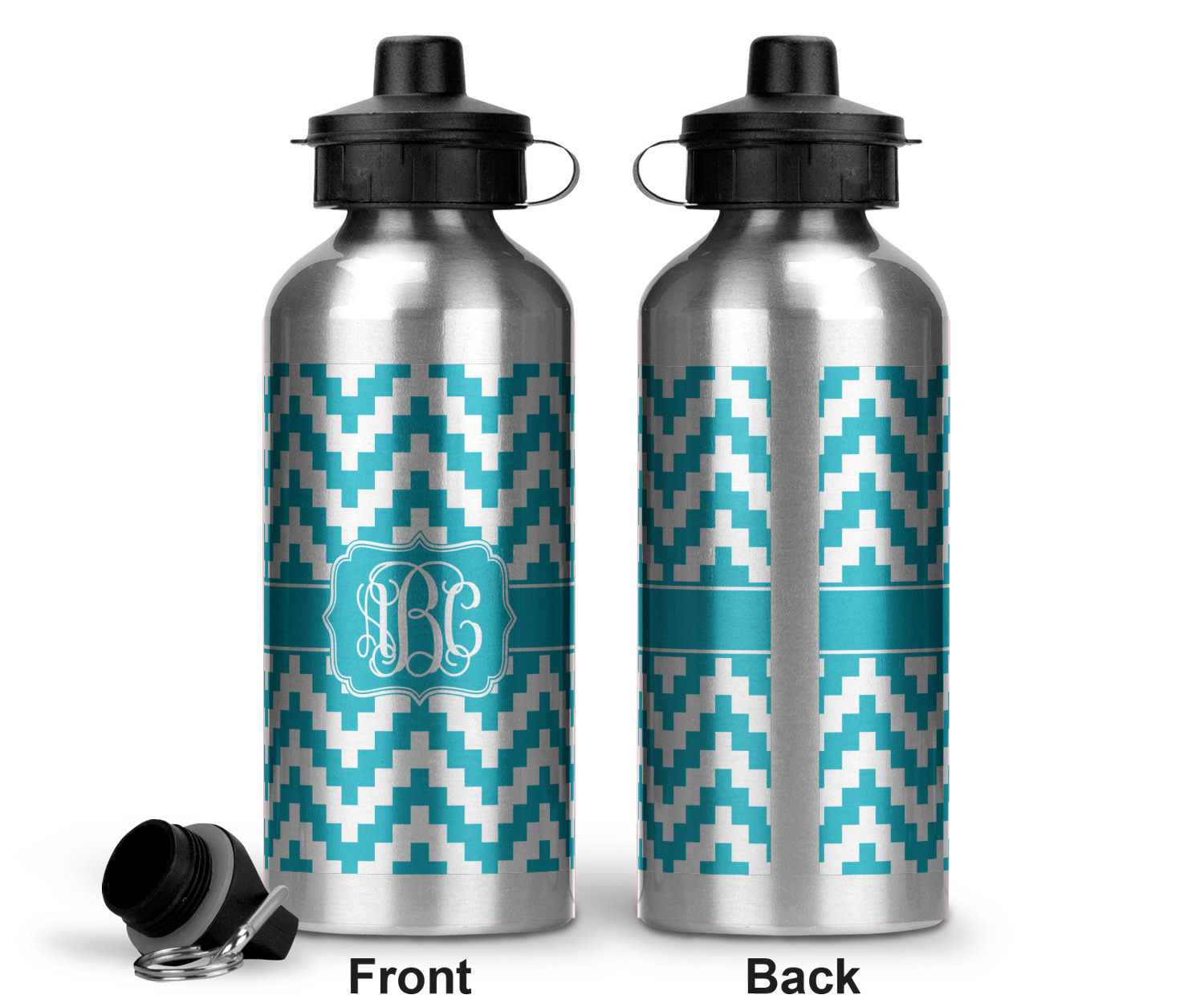 Pixelated Chevron Water Bottle - Aluminum - 20 oz (Personalized ...