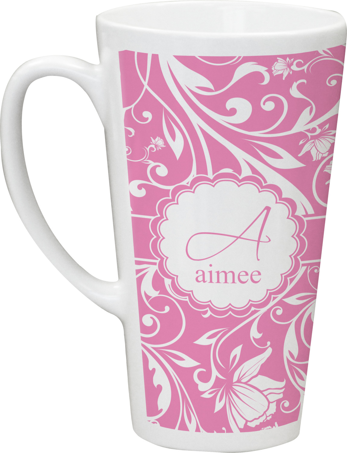 Floral Vine Latte Mug (Personalized) - YouCustomizeIt