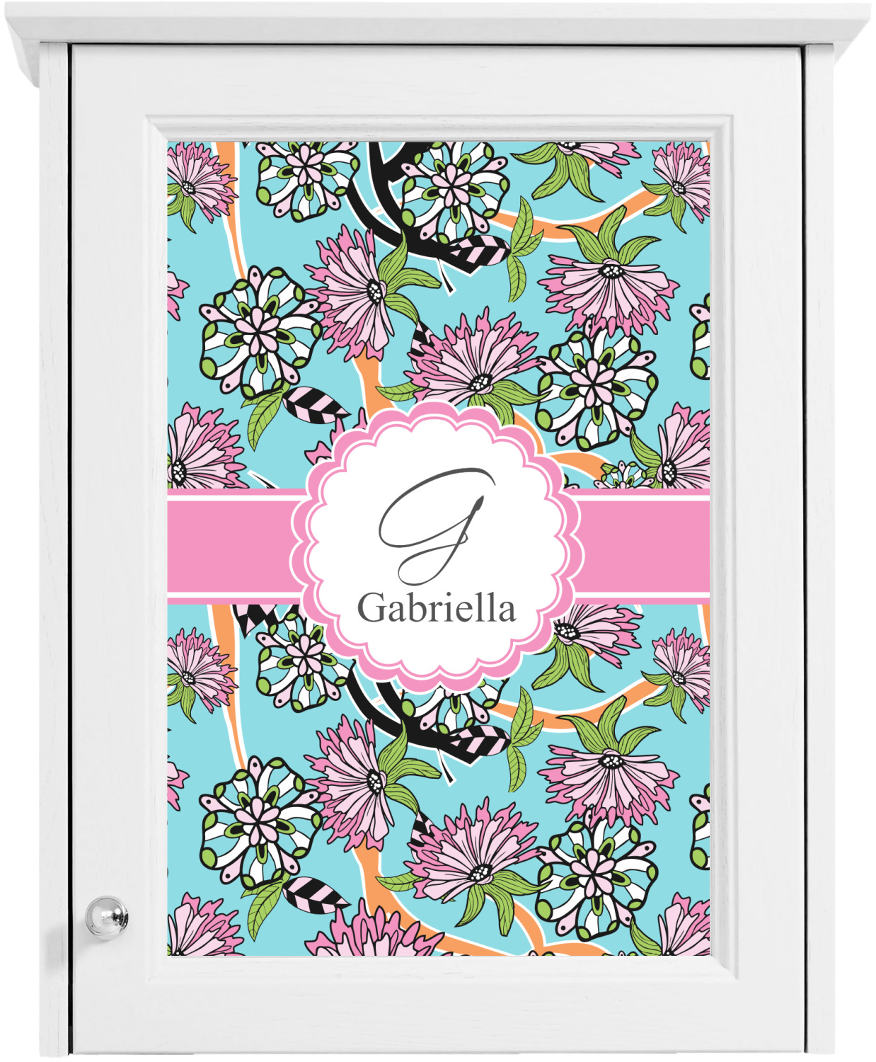 Custom Summer Flowers Cabinet Decal - Custom Size (Personalized ...