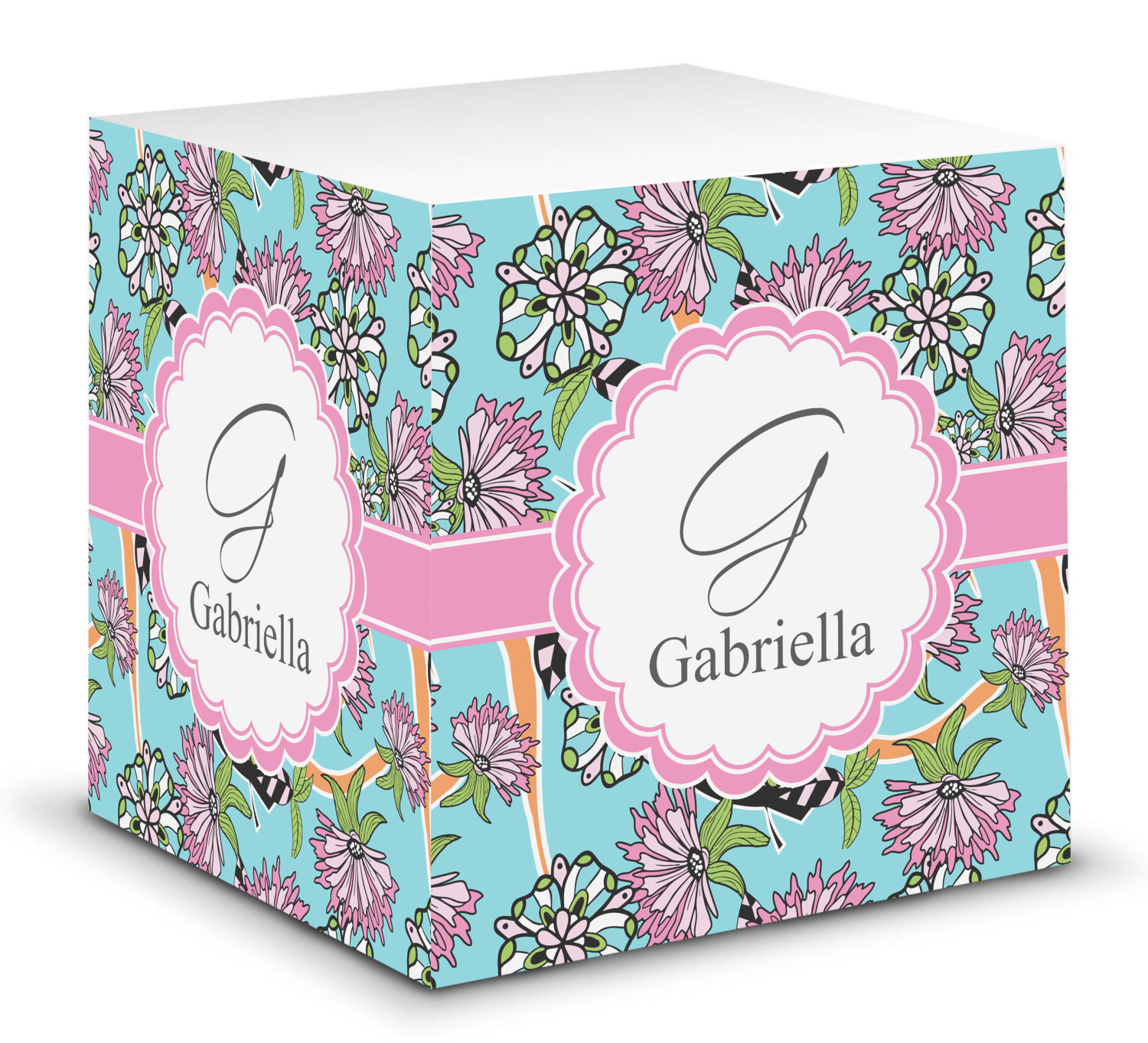 Summer Flowers Sticky Note Cube (Personalized) - YouCustomizeIt