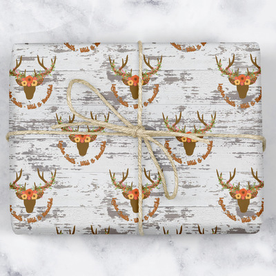 Custom Floral Antler Wrapping Paper (Personalized) | YouCustomizeIt
