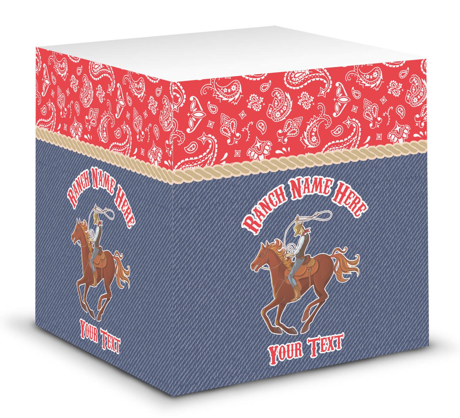Custom Western Ranch Sticky Note Cube (Personalized) | YouCustomizeIt