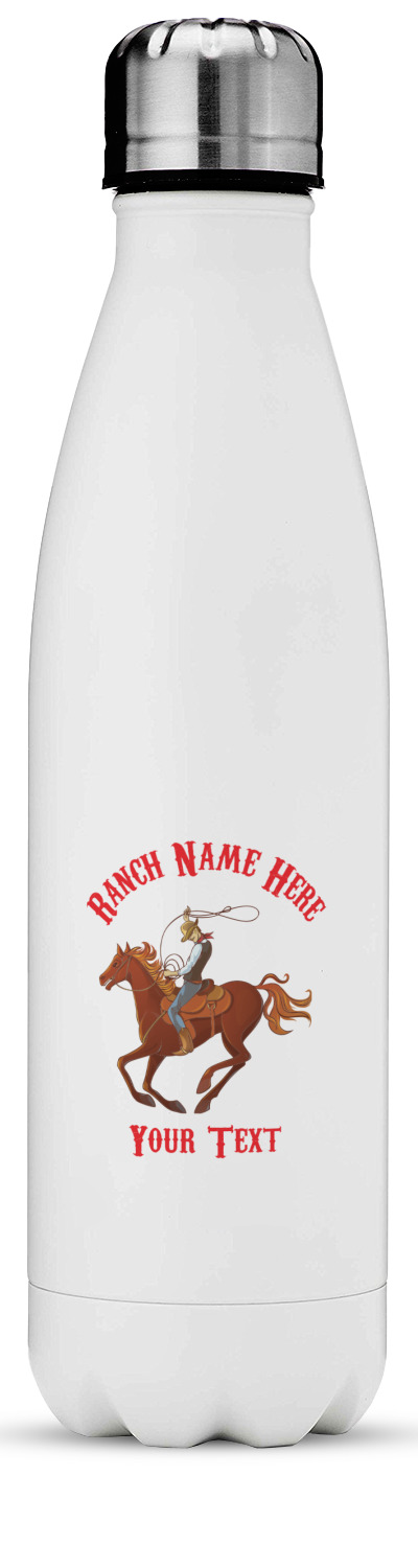 Custom Western Ranch Water Bottle - 17 oz. - Stainless Steel - Full ...