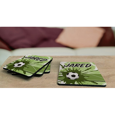 Custom Soccer Rubber Backed Coaster (Personalized) | YouCustomizeIt