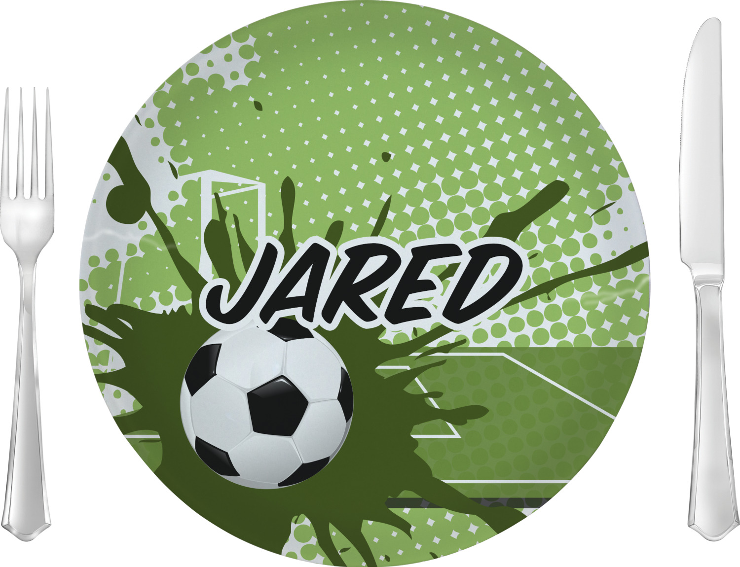 Custom Soccer 10" Glass Lunch / Dinner Plates - Single or Set ...