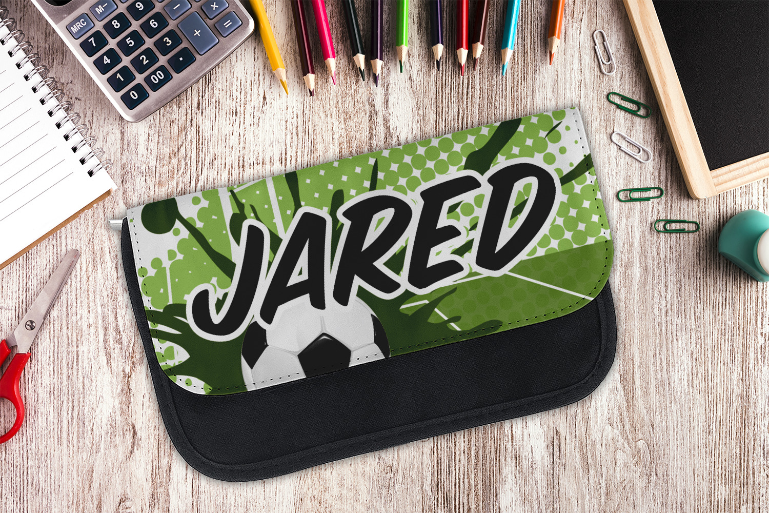 Custom Soccer Canvas Pencil Case w/ Name or Text | YouCustomizeIt