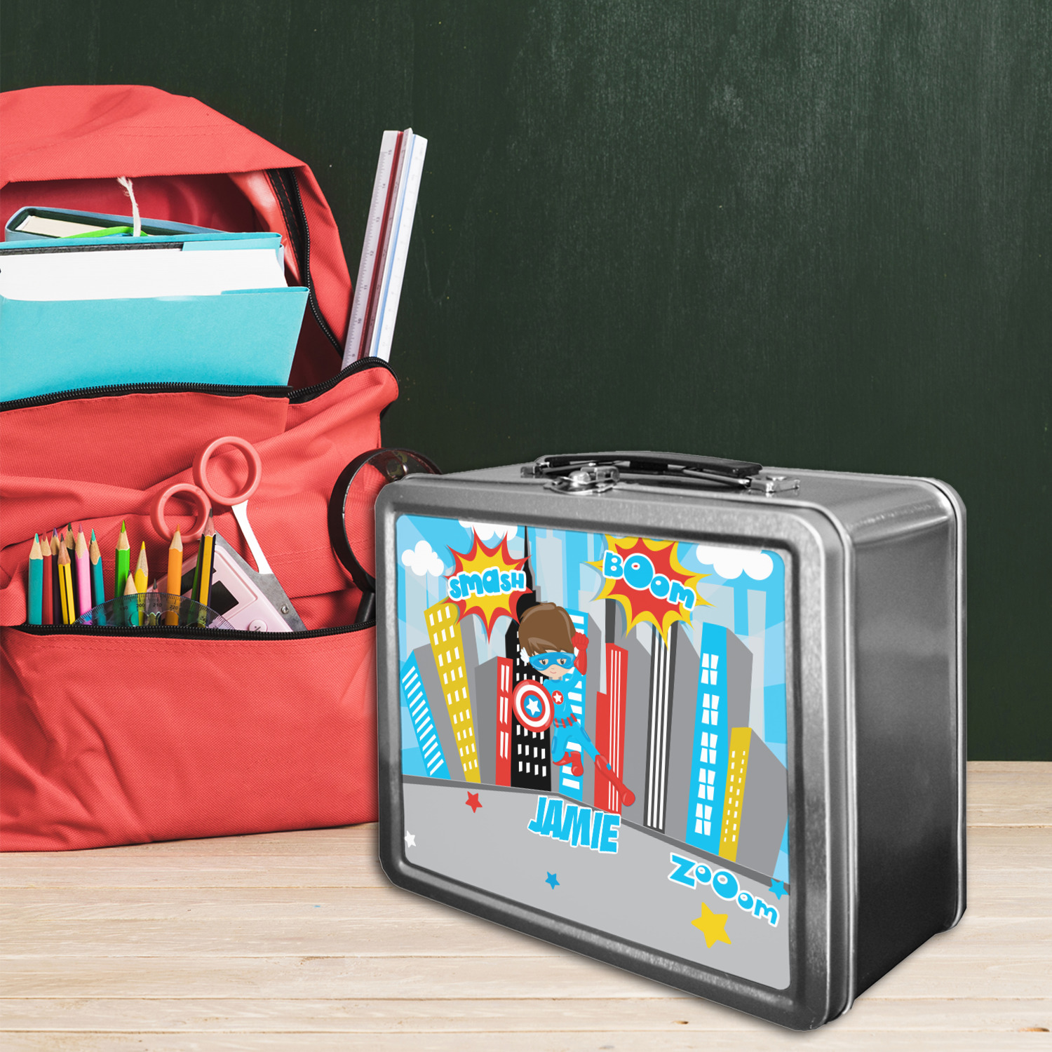 Superhero in the City Lunch Box (Personalized) - YouCustomizeIt