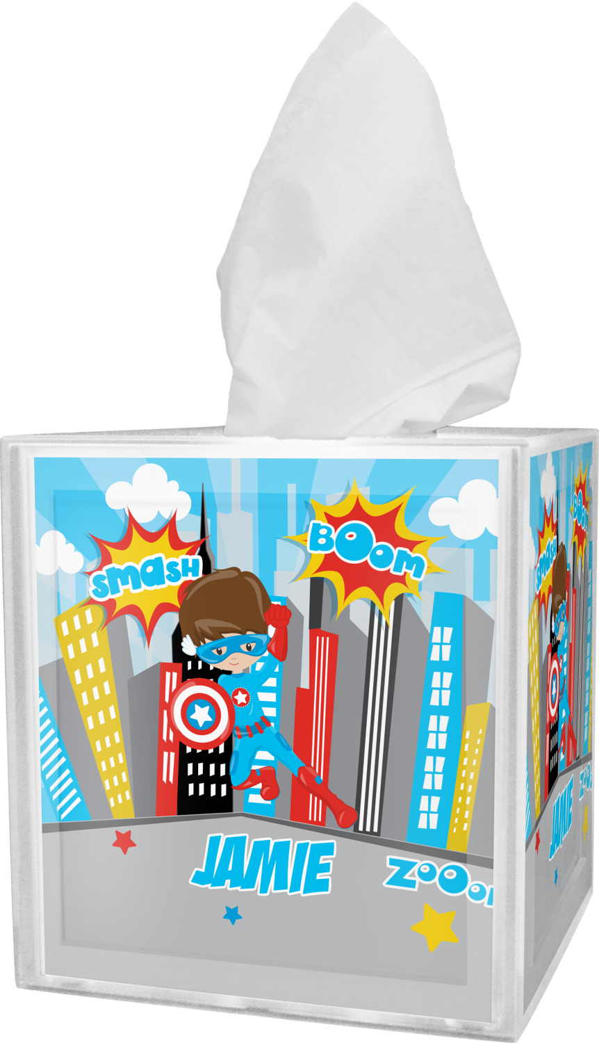 Superhero in the City Tissue Box Cover (Personalized) - YouCustomizeIt
