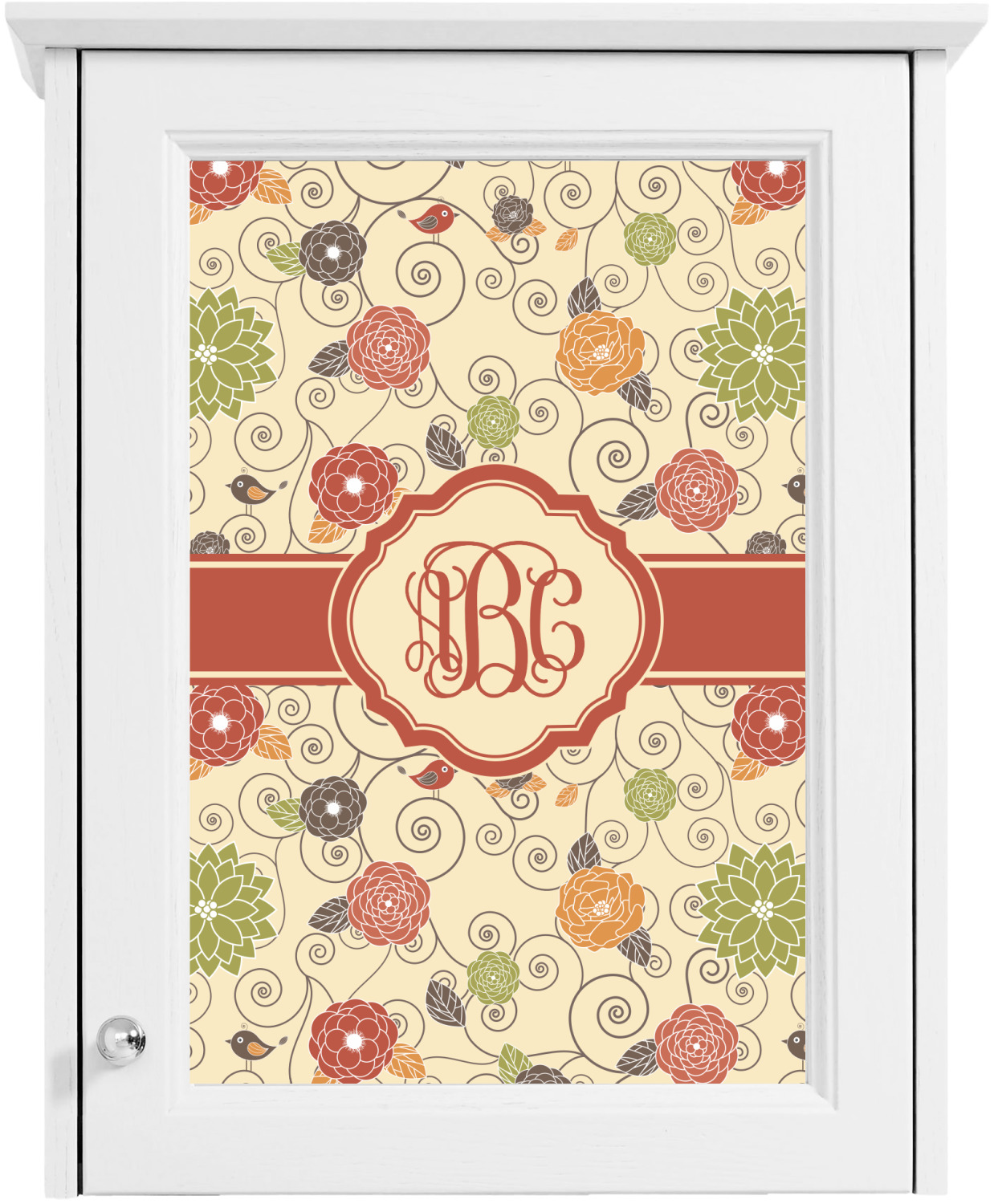 Custom Fall Flowers Cabinet Decal - Custom Size (Personalized ...