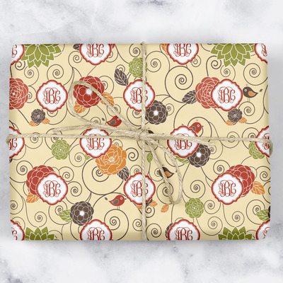 Fall Flowers Wrapping Paper (Personalized) - YouCustomizeIt