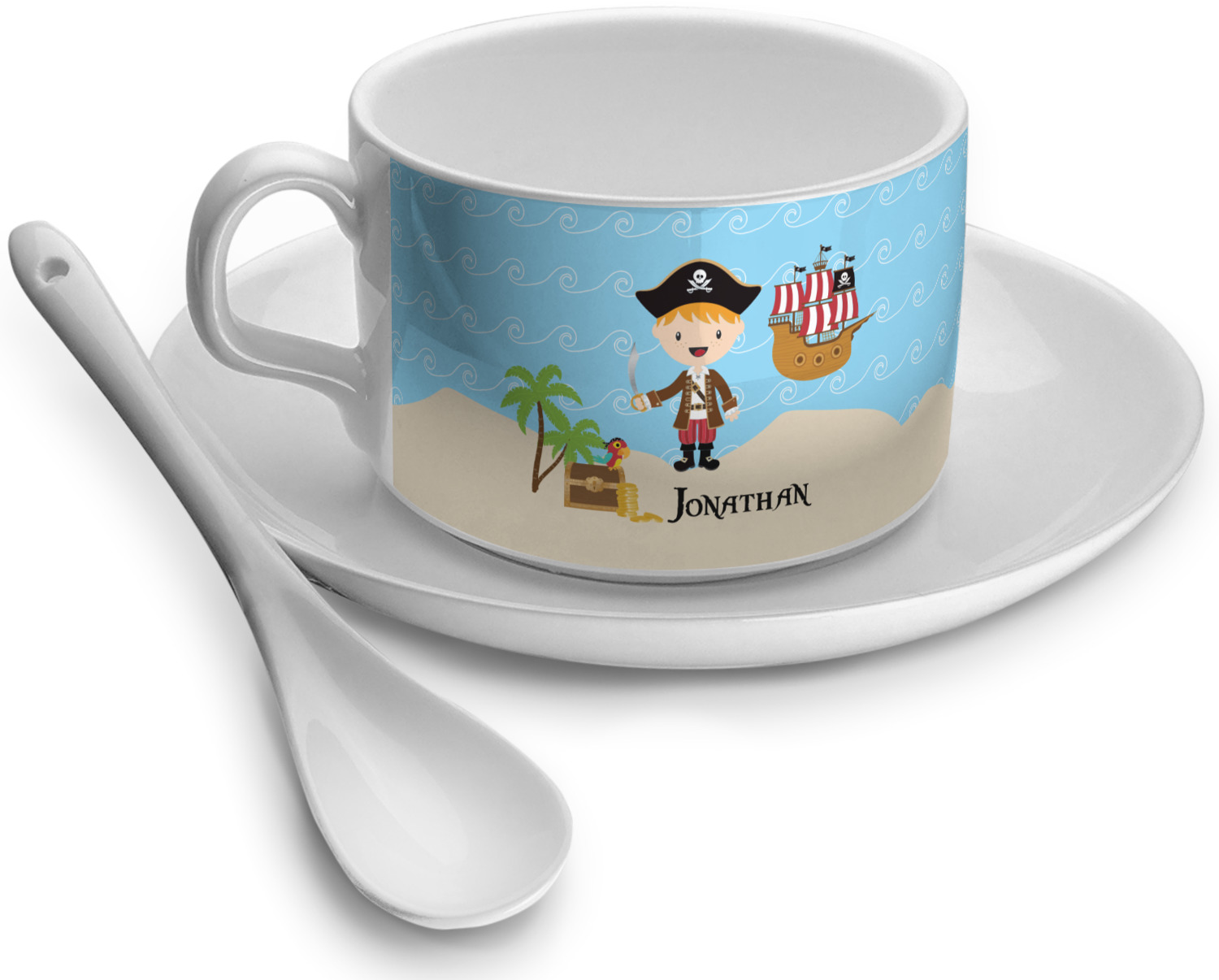 Pirate Scene Tea Cup - Single (Personalized) - YouCustomizeIt