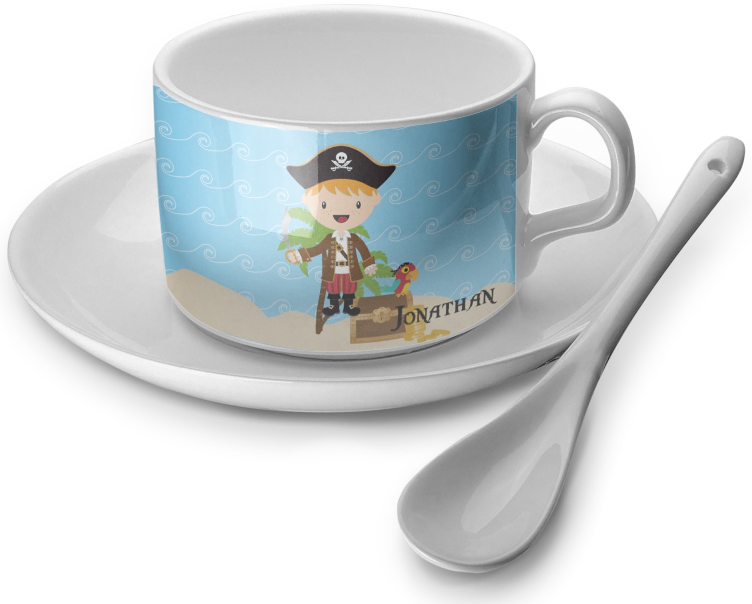 Pirate Scene Tea Cup - Single (Personalized) - YouCustomizeIt