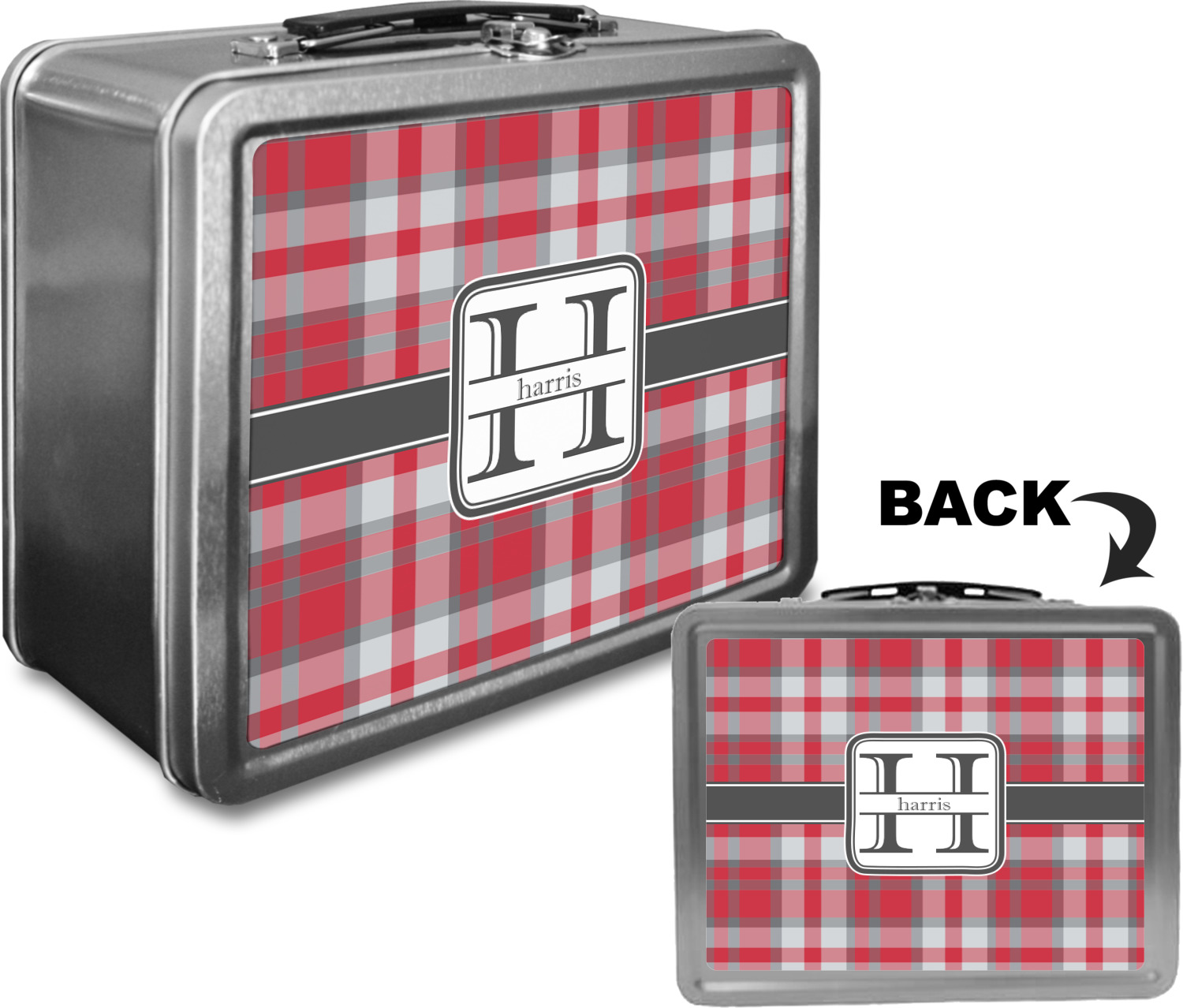 Red & Gray Plaid Lunch Box (Personalized) - YouCustomizeIt
