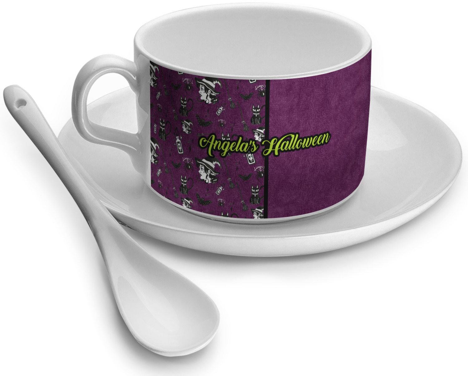 Witches On Halloween Tea Cup (Personalized) - YouCustomizeIt