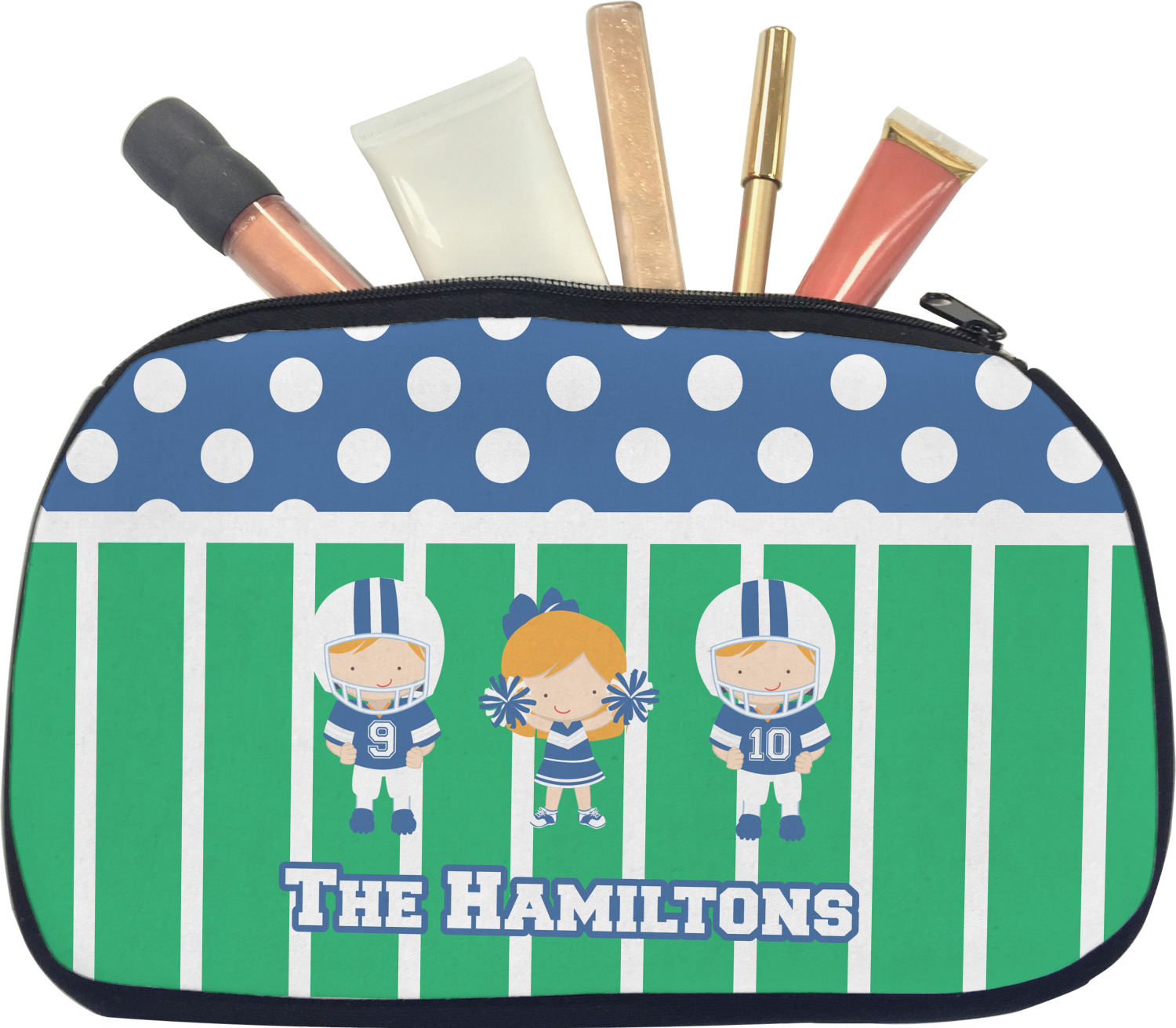 Football Makeup / Cosmetic Bag (Personalized) - YouCustomizeIt