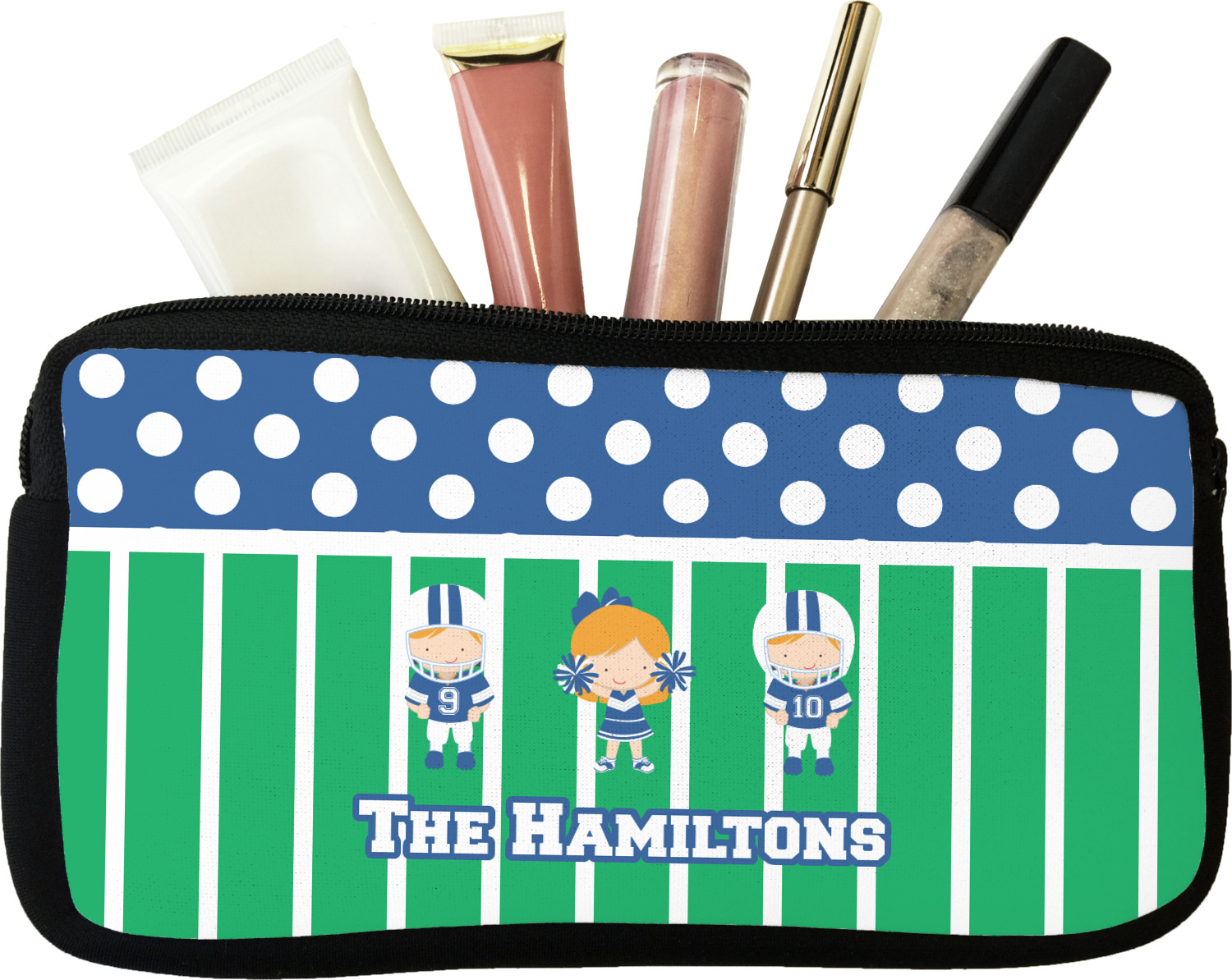 Custom Football Makeup / Cosmetic Bag (Personalized) | YouCustomizeIt