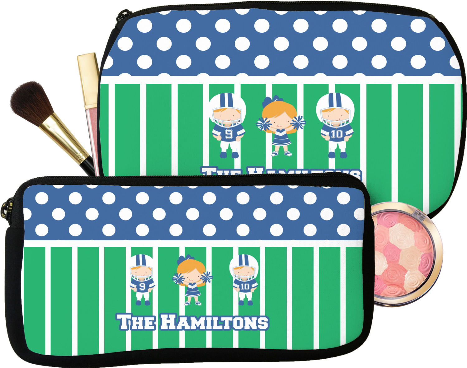 Custom Football Makeup / Cosmetic Bag (Personalized) | YouCustomizeIt