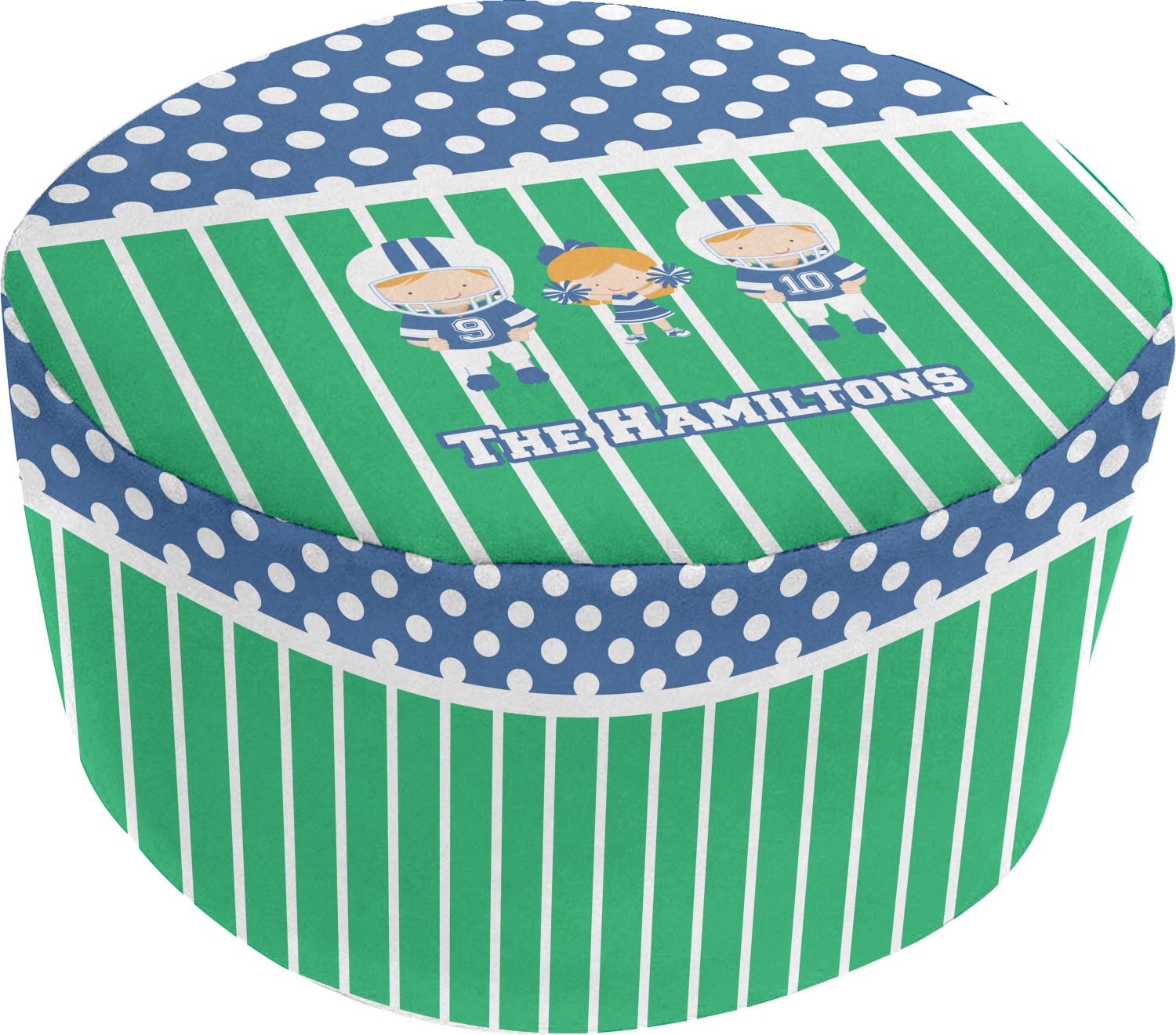 Custom Football Round Pouf Ottoman (Personalized) | YouCustomizeIt