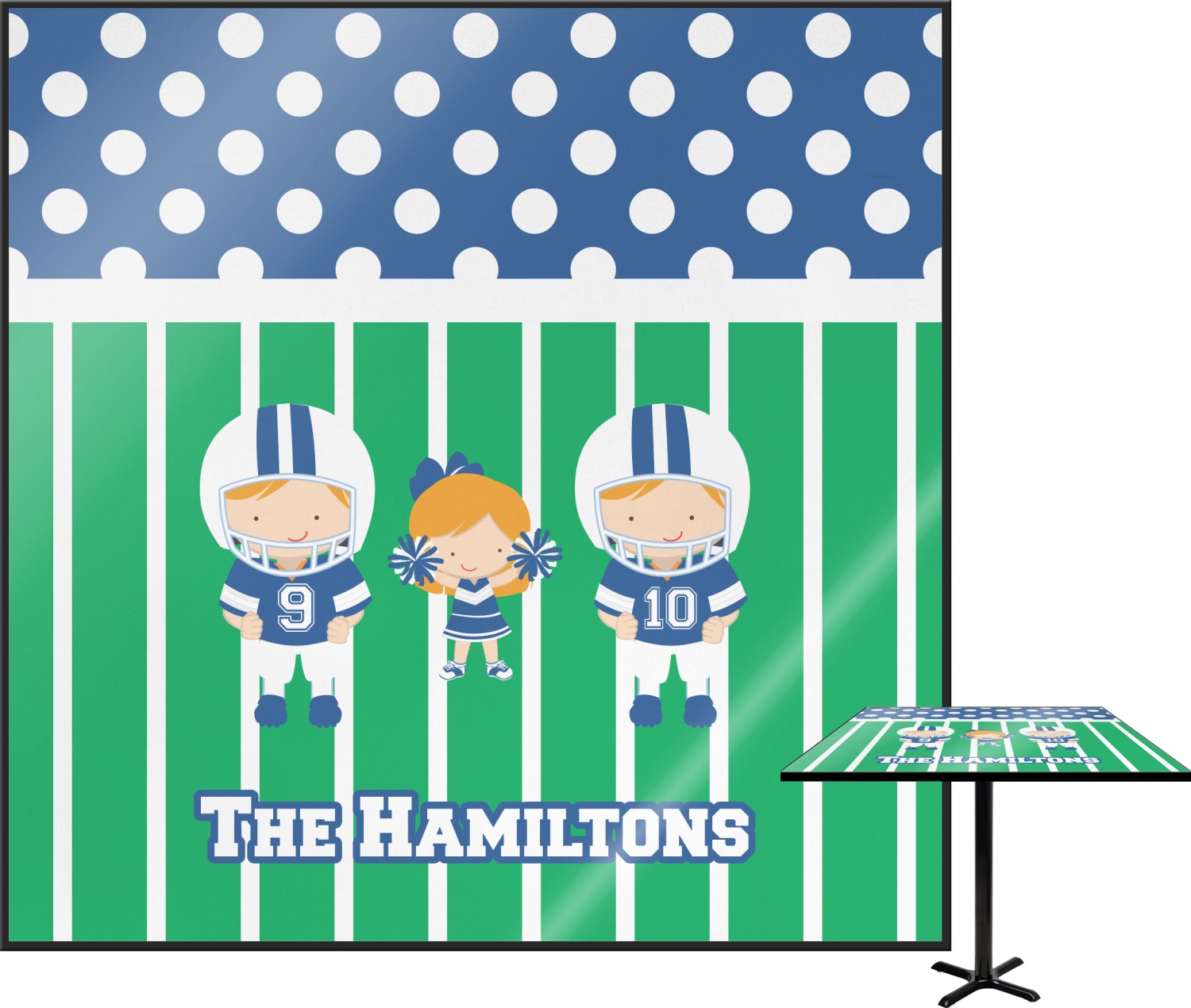 Custom Football Square Table Top (Personalized) | YouCustomizeIt