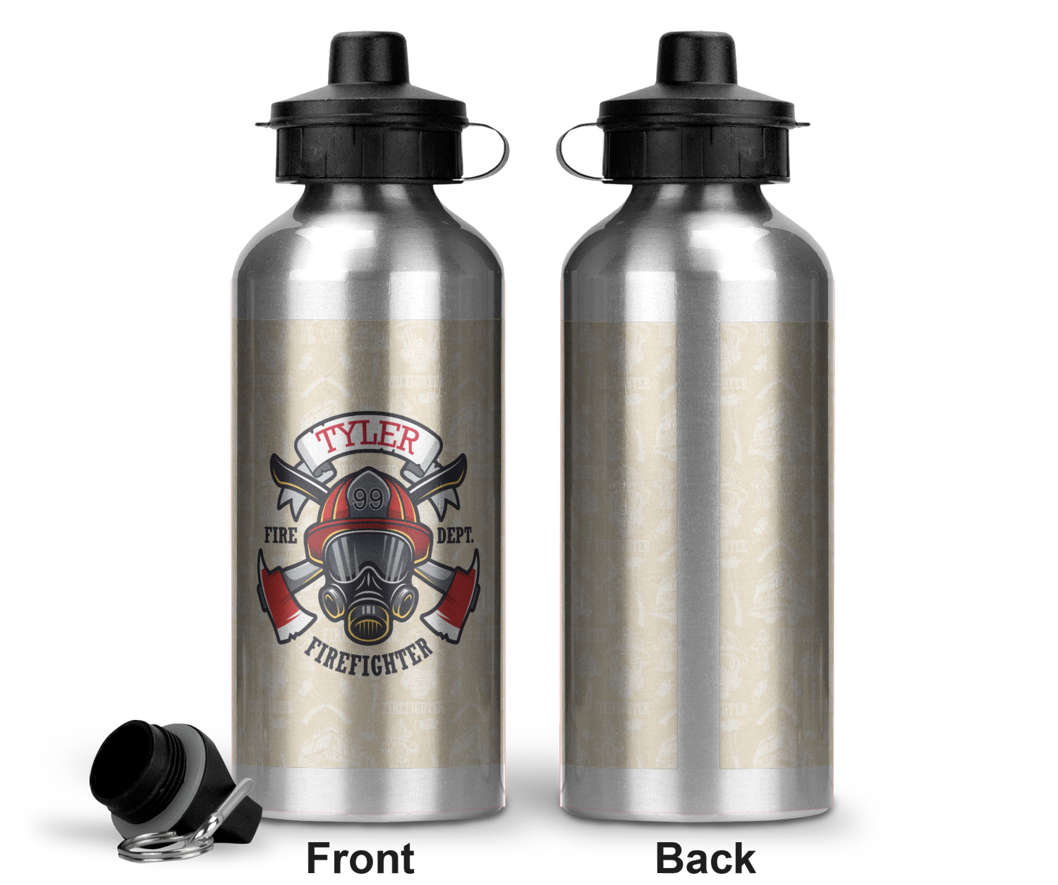 Firefighter Water Bottle - Aluminum - 20 oz (Personalized) - YouCustomizeIt