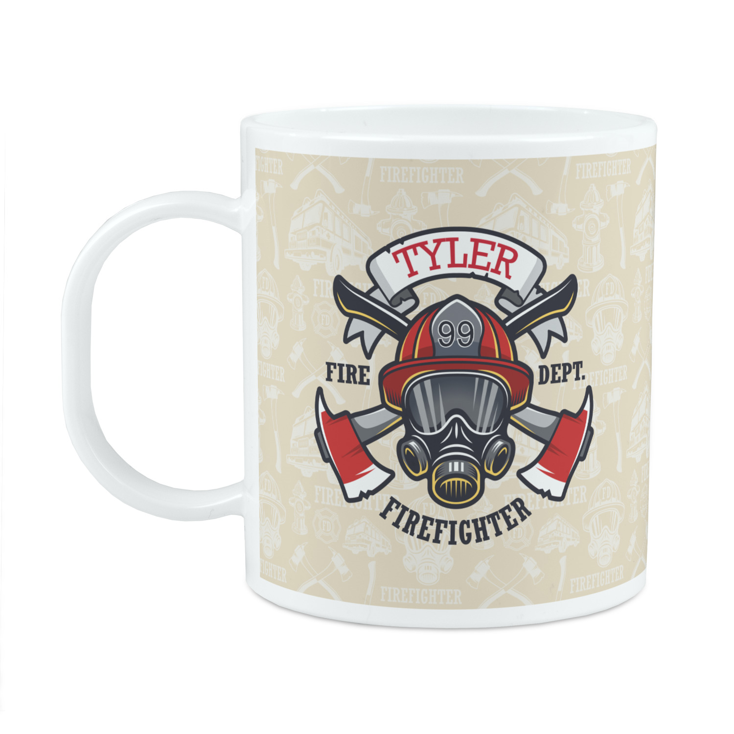 Firefighter Plastic Kids Mug (Personalized) - YouCustomizeIt