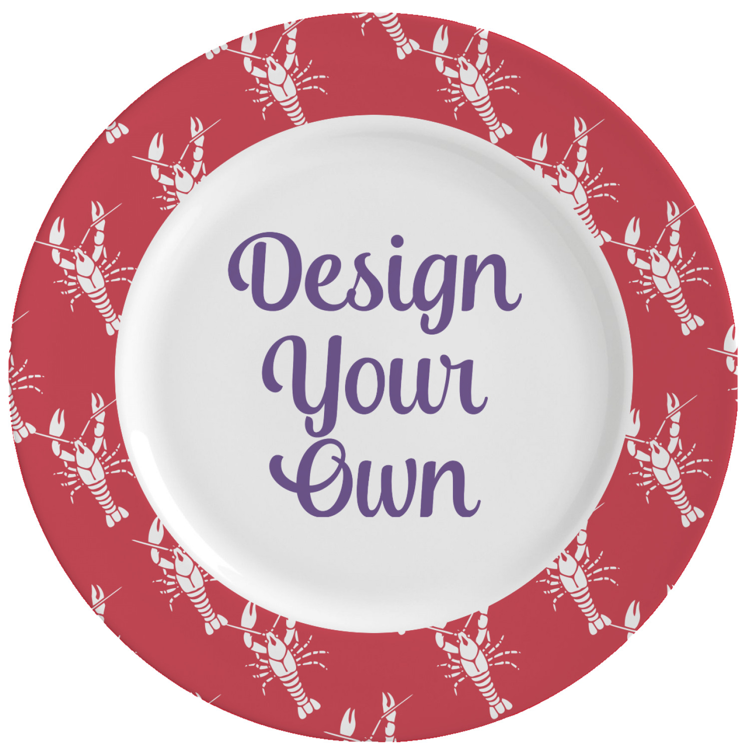 Crawfish Ceramic Dinner Plates (Set of 4) (Personalized) - YouCustomizeIt