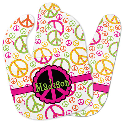 Custom Peace Sign Baby Bib w/ Name or Text | YouCustomizeIt