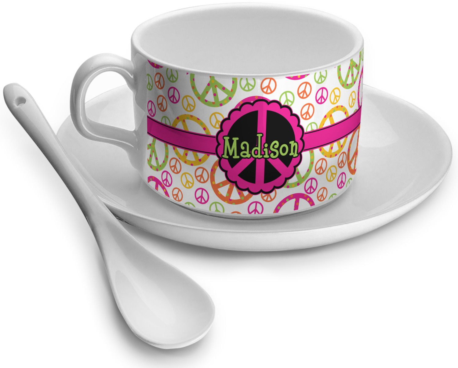 Peace Sign Tea Cup - Single (Personalized) - YouCustomizeIt