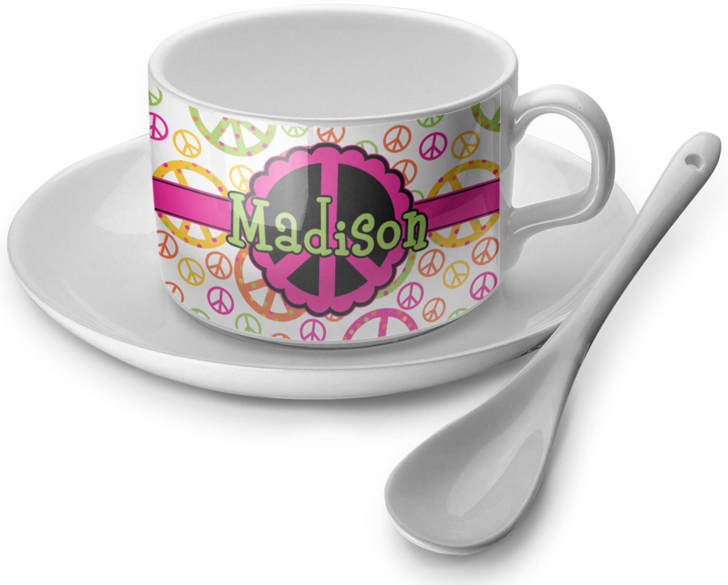 Peace Sign Tea Cup - Single (Personalized) - YouCustomizeIt