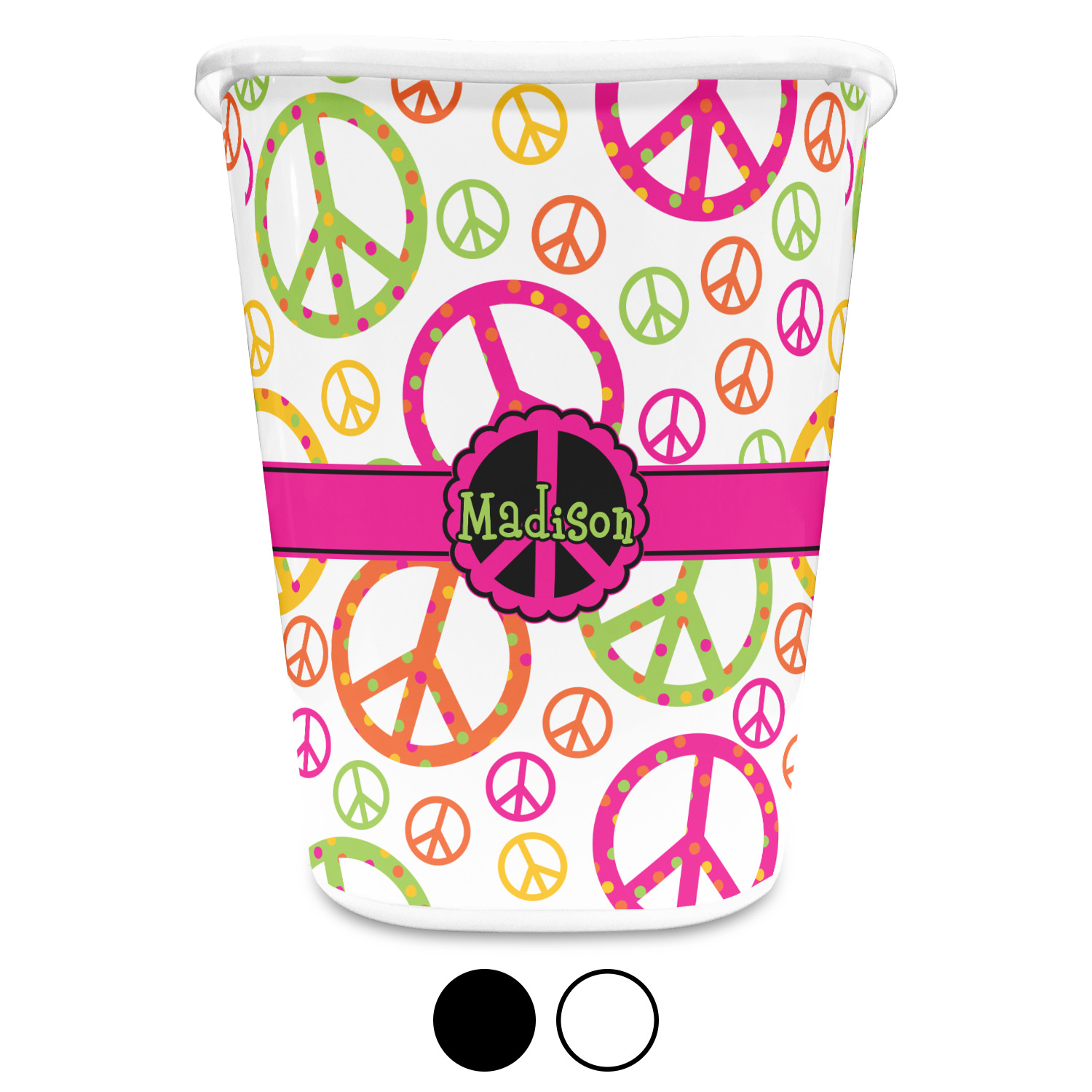 Peace Sign Waste Basket (Personalized) - YouCustomizeIt