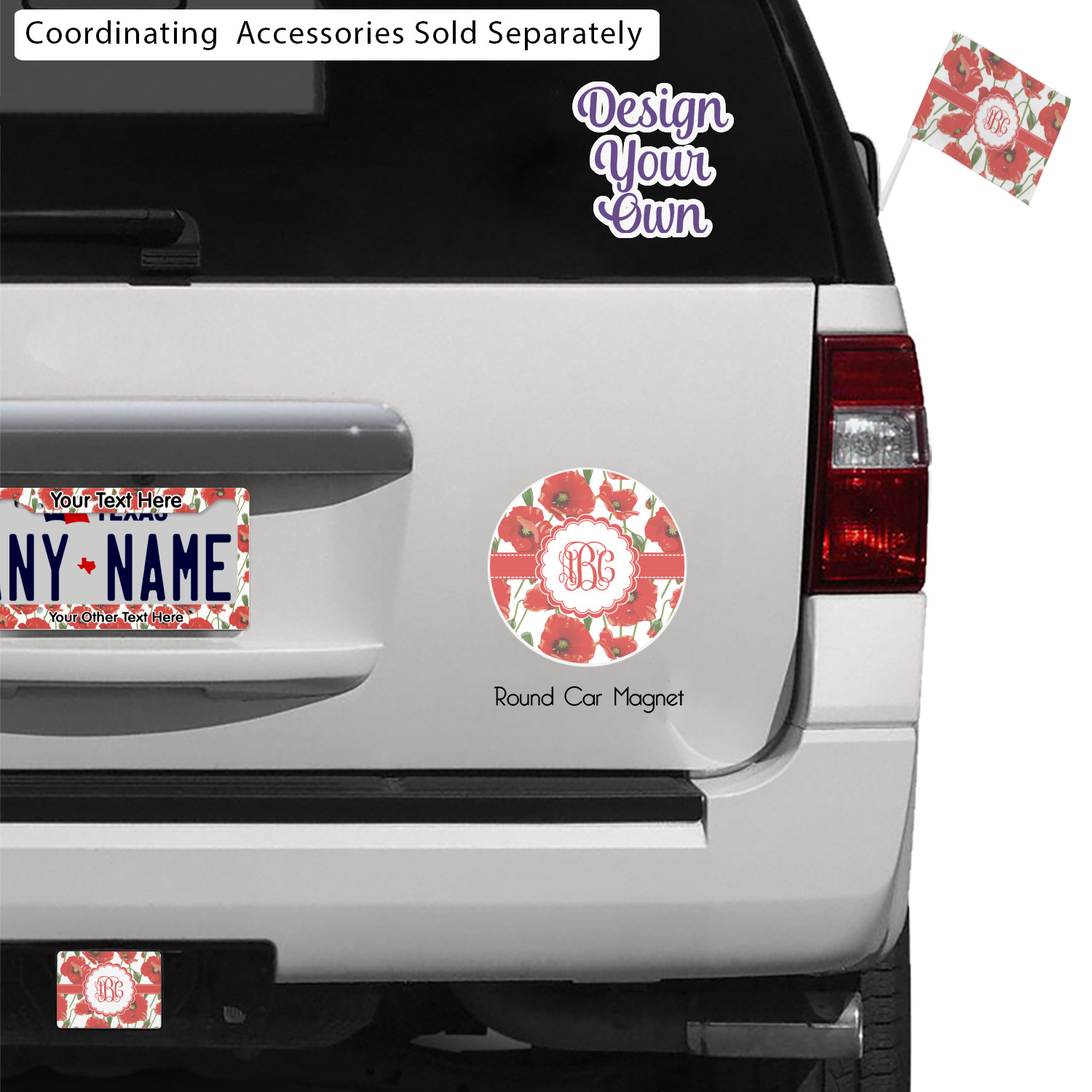 Custom Poppies Car Side Window Sun Shade (Personalized) | YouCustomizeIt