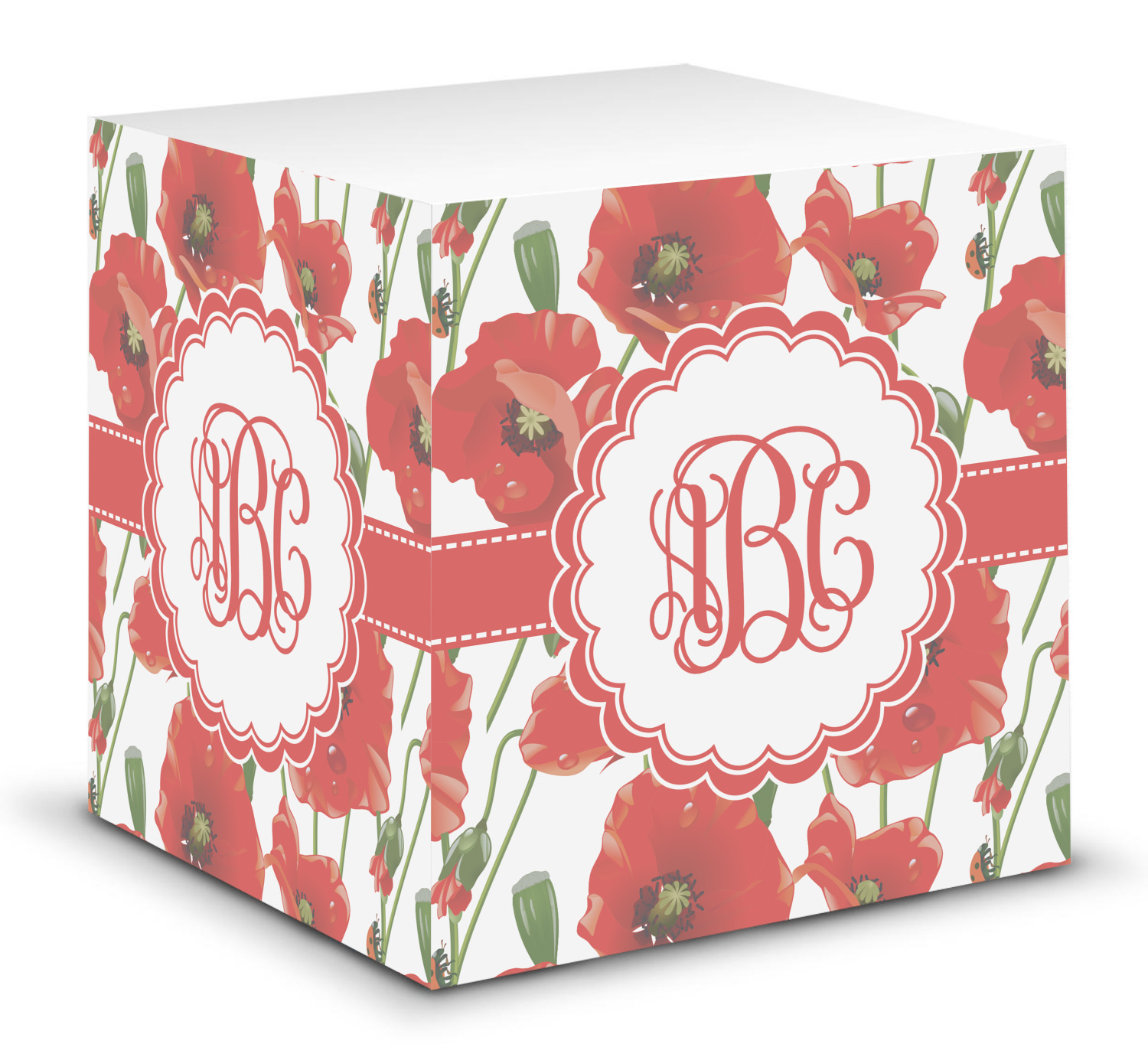 Custom Poppies Sticky Note Cube (Personalized) | YouCustomizeIt