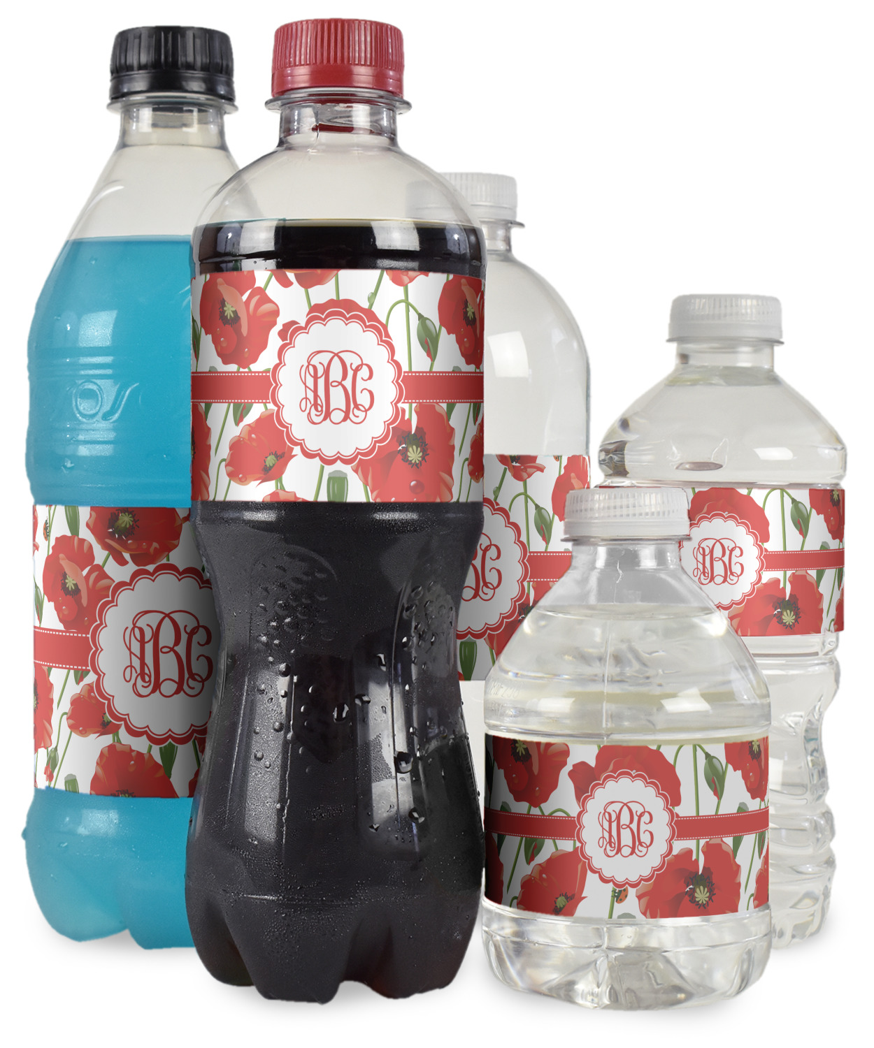 Custom Poppies Water Bottle Labels - Custom Sized (Personalized ...