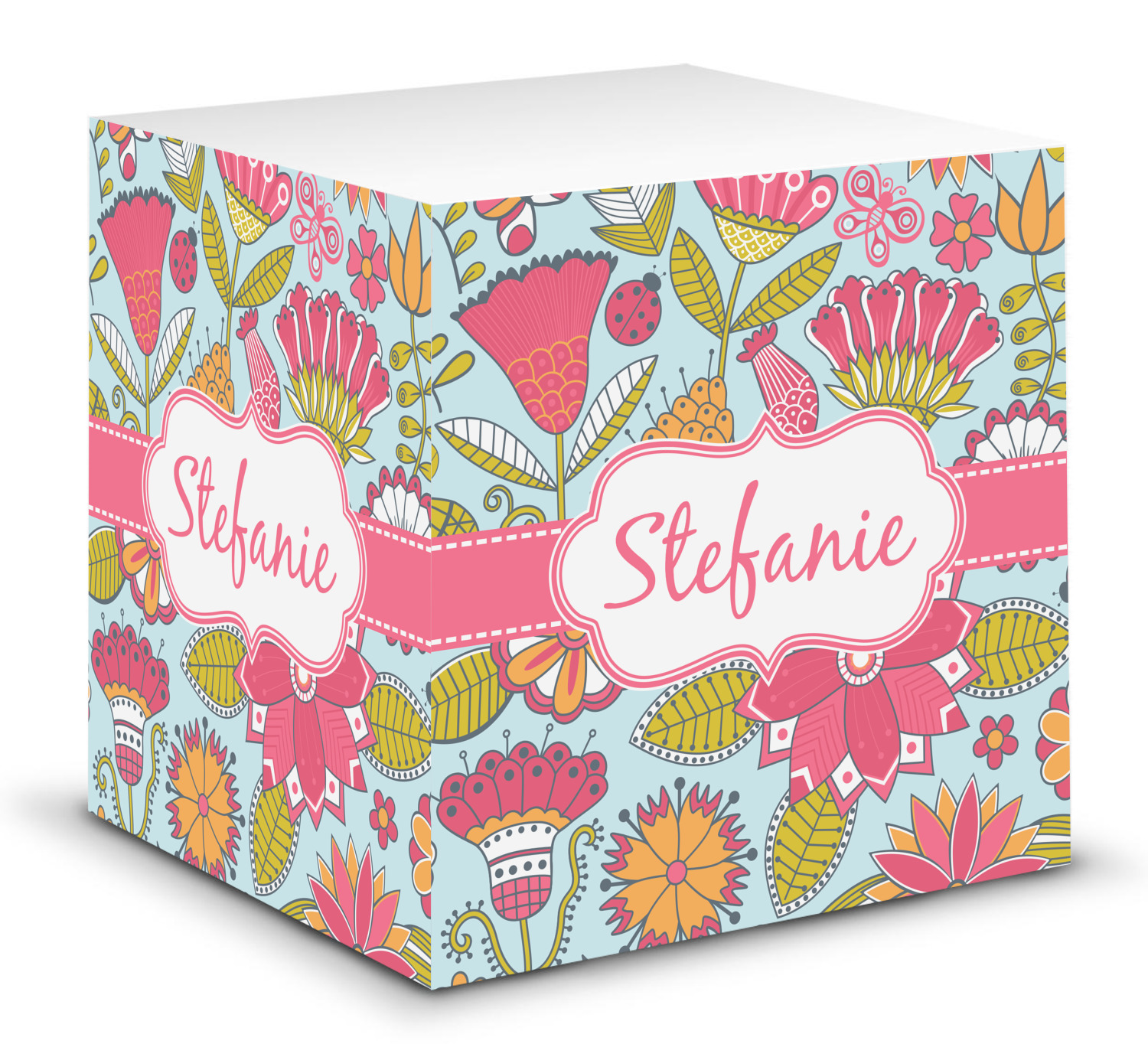 Wild Flowers Sticky Note Cube (Personalized) - YouCustomizeIt
