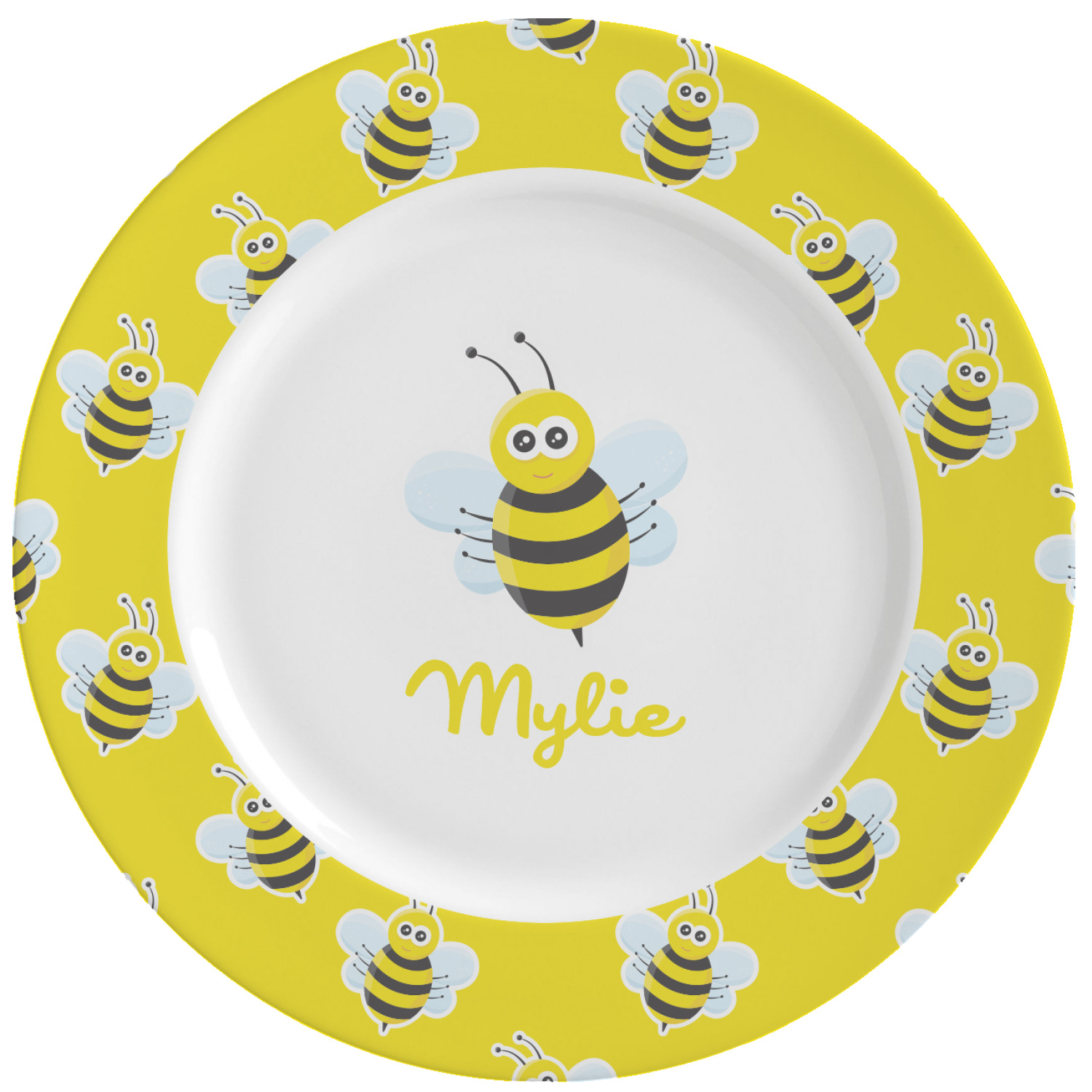 Buzzing Bee Ceramic Dinner Plates (Set of 4) (Personalized ...
